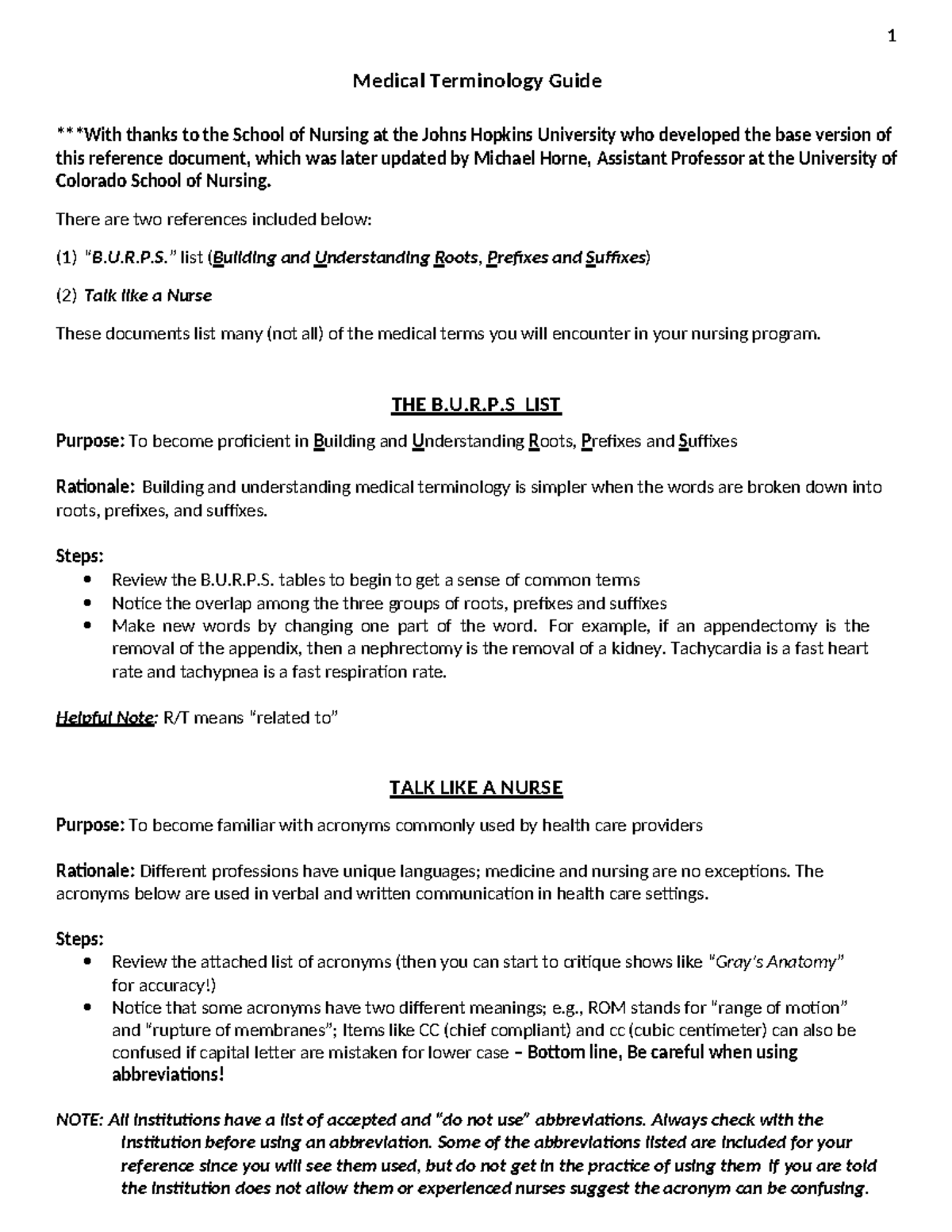 Medical root words prefix suffix and abbreviations - Medical ...