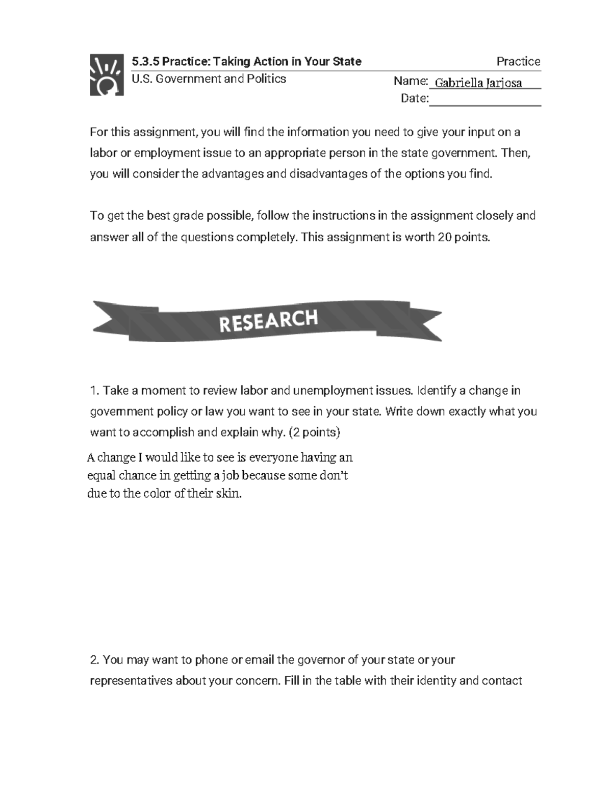 Kami Export 5 3 5 Practice Taking Action In Your State Practice