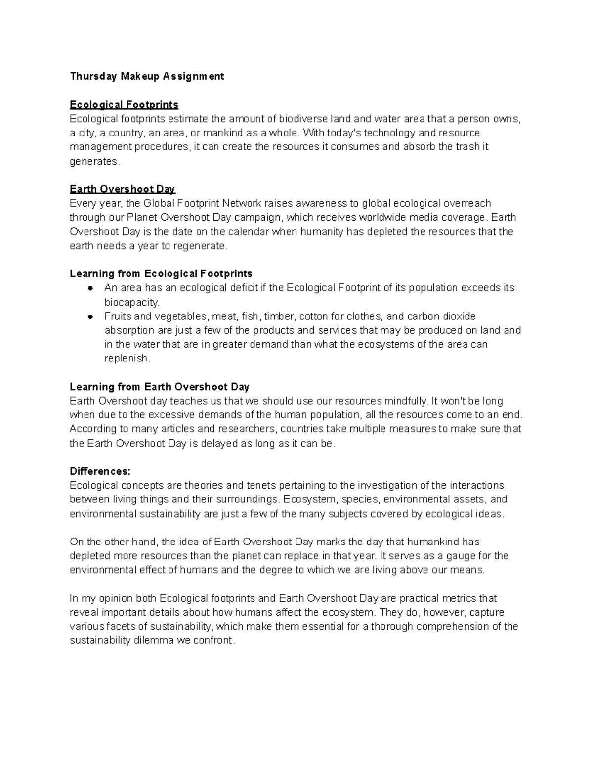 Thursday Makup assignment - Thursday Makeup Assignment Ecological ...