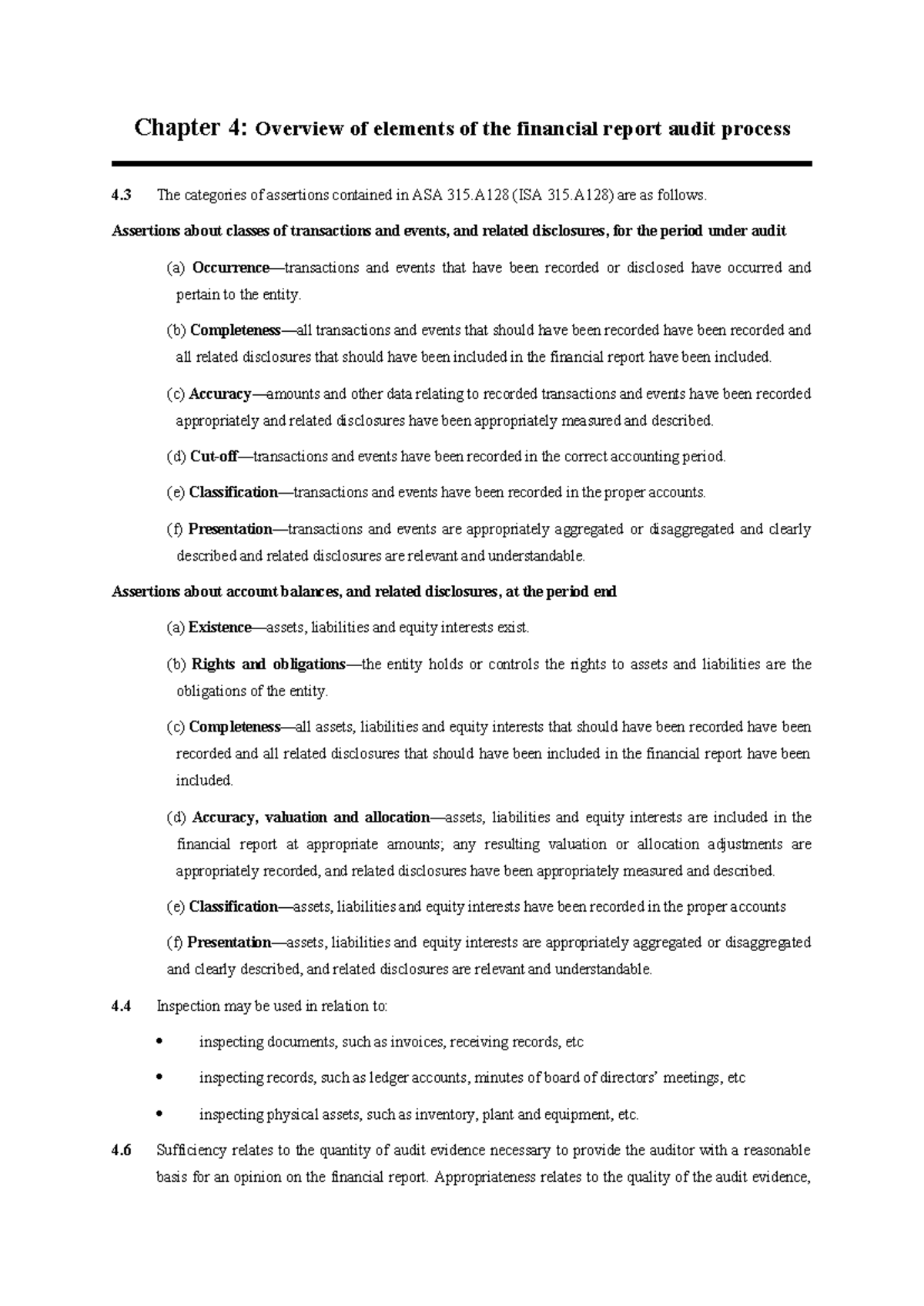 Topic 3 (ch 4) - Solution - Chapter 4: Overview of elements of the financial report audit ...