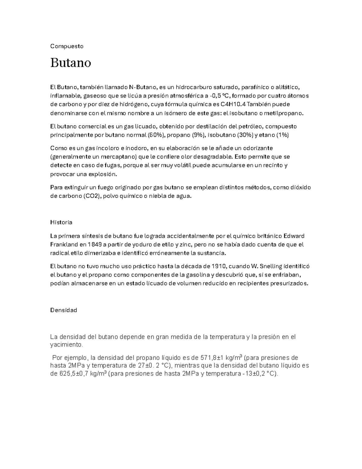 Compuesto Butano - Resumen Ingeniería ambiental - Compuesto Butano El ...