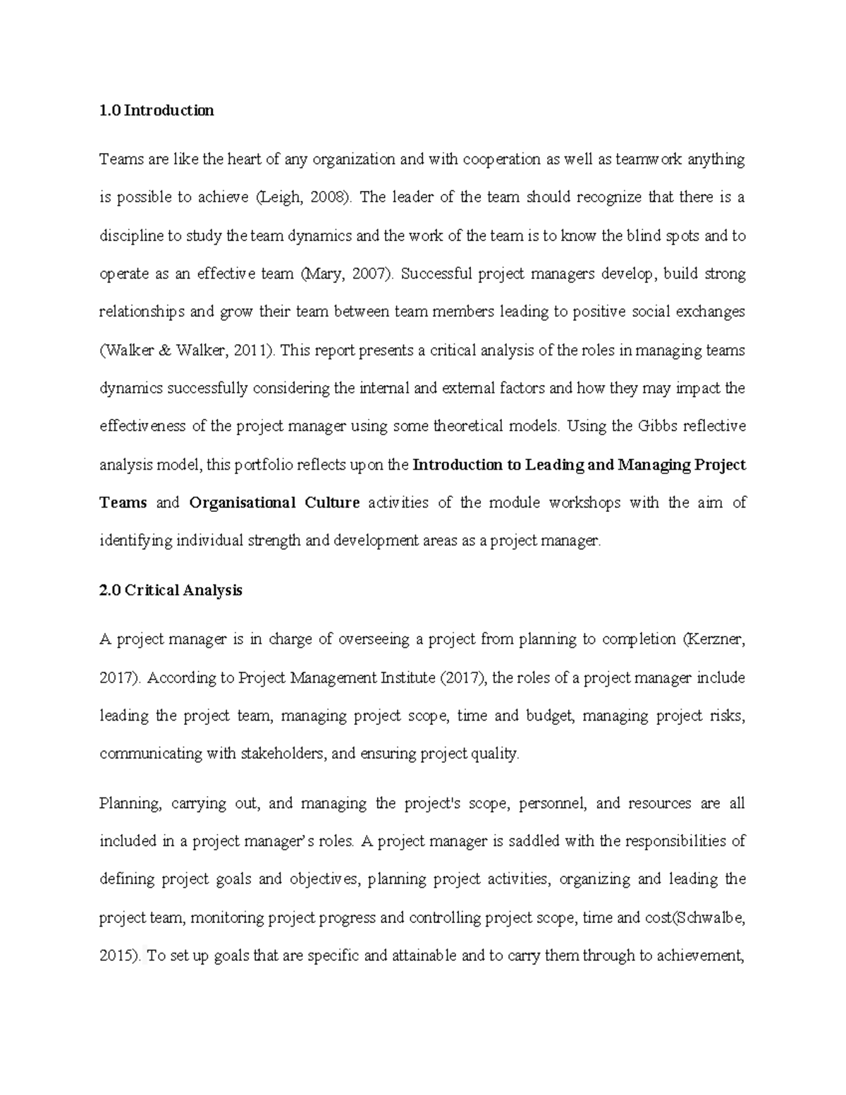 Roles OF A Project Manager - 1 Introduction Teams are like the heart of ...