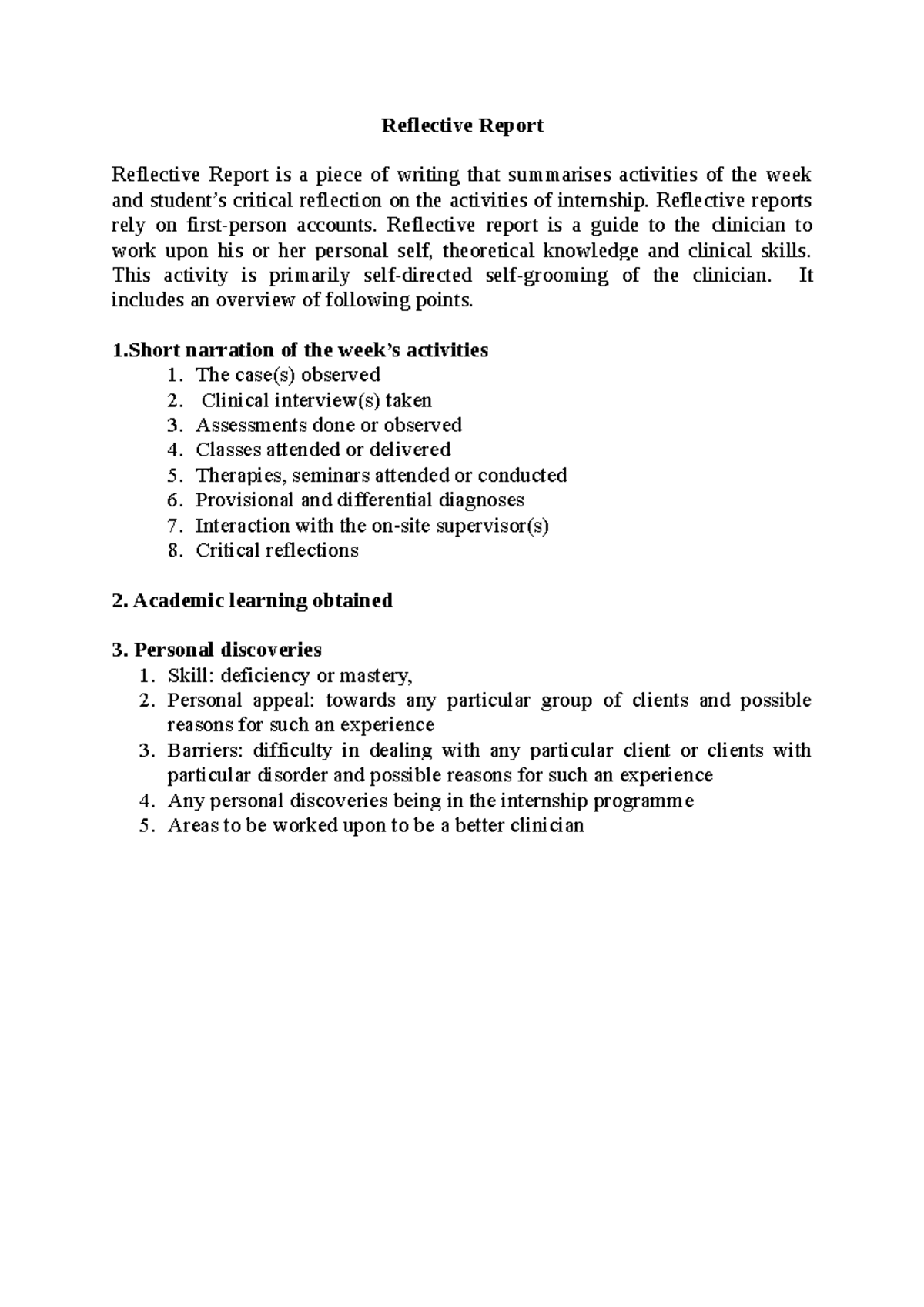 Format Reflective Report - Reflective Report Reflective Report is a ...