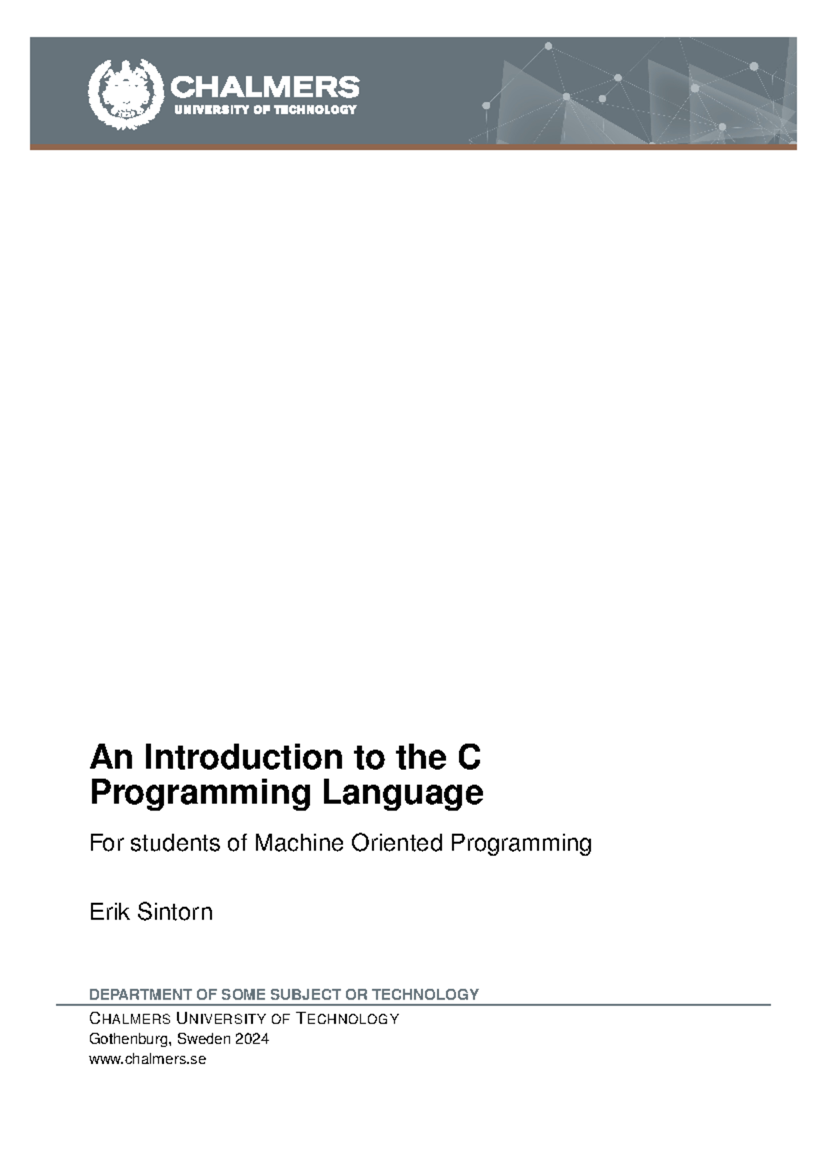 An introduction to the C Programming Language - An Introduction to the C Programming Language ...