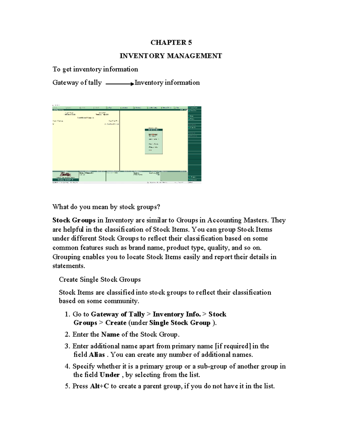 Inventory Management chapter 01 - CHAPTER 5 INVENTORY MANAGEMENT To get ...