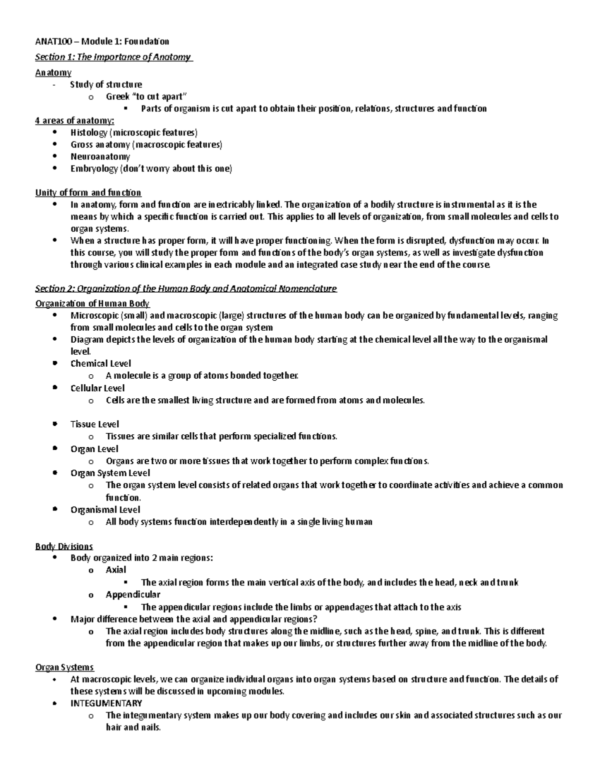 Module 1 - Mackenzie - Section 1: The Importance of Anatomy Anatomy ...
