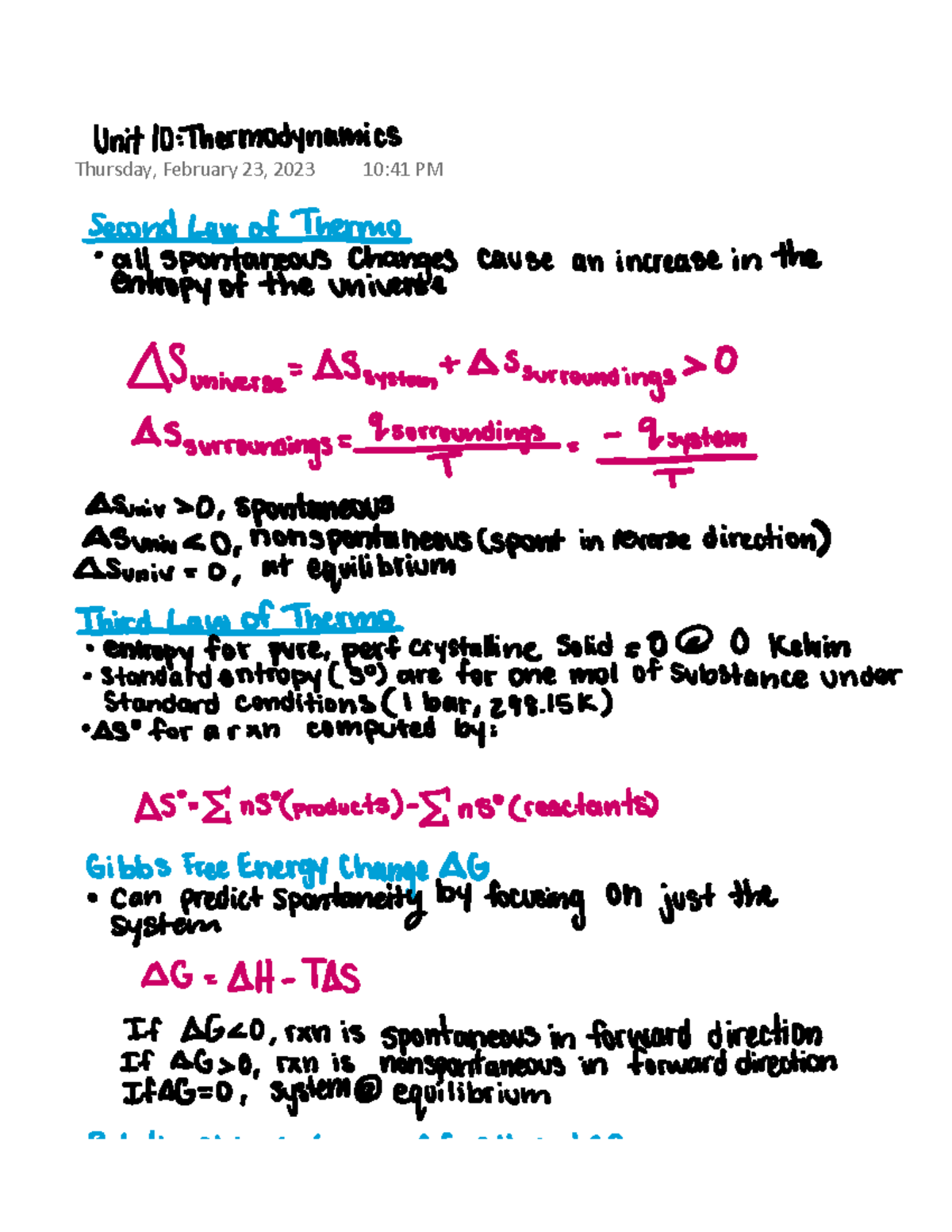 Unit10- thermochemistry - CHEM 102 - Thursday, February 23, 2023 10:41 ...