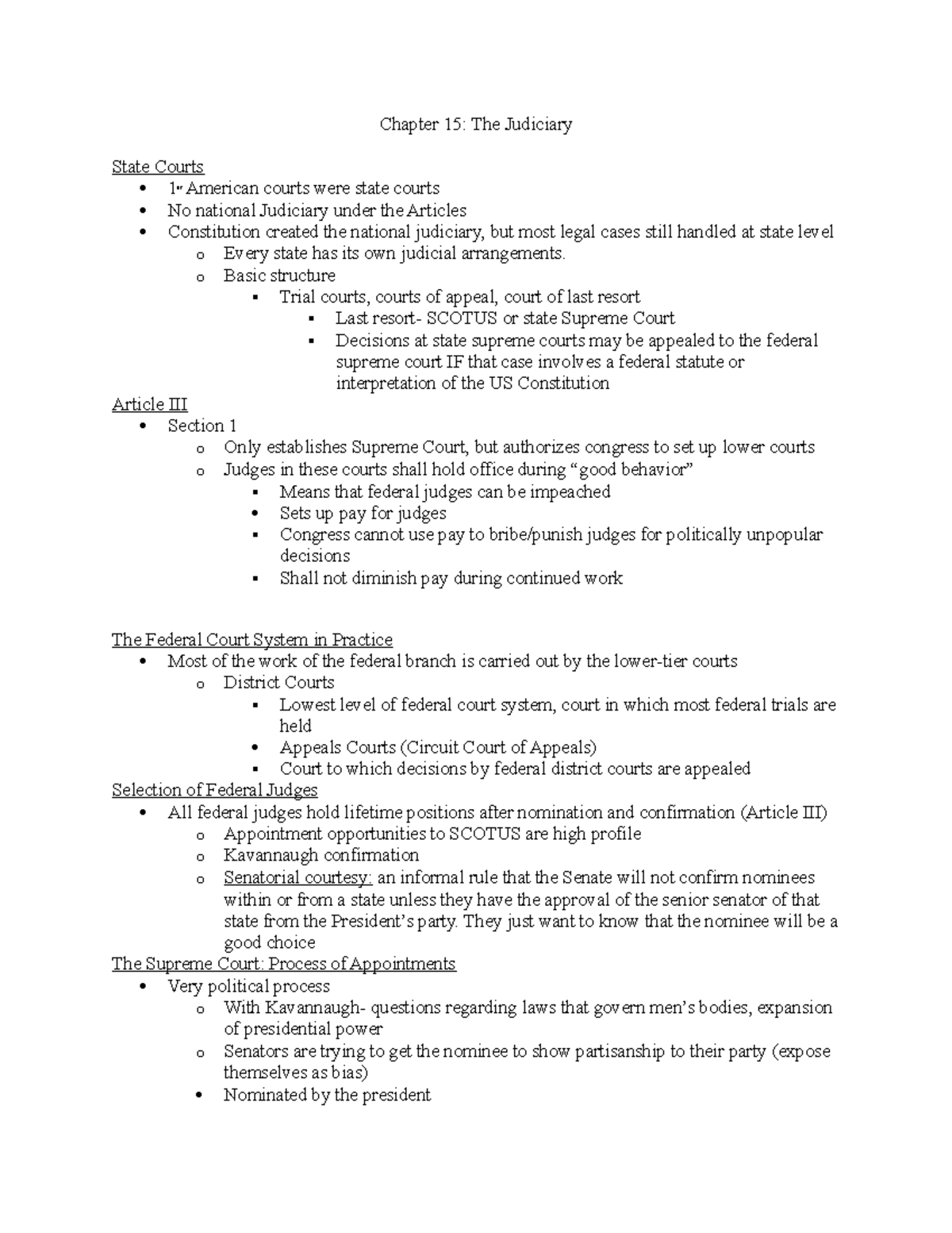 Chapter 15: The Judiciary - Chapter 15: The Judiciary State Courts 1 ...