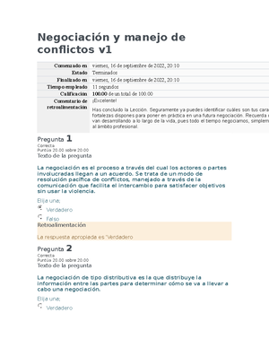Examen 3 situaciones de conflicto - Negociación y manejo de conflictos ...