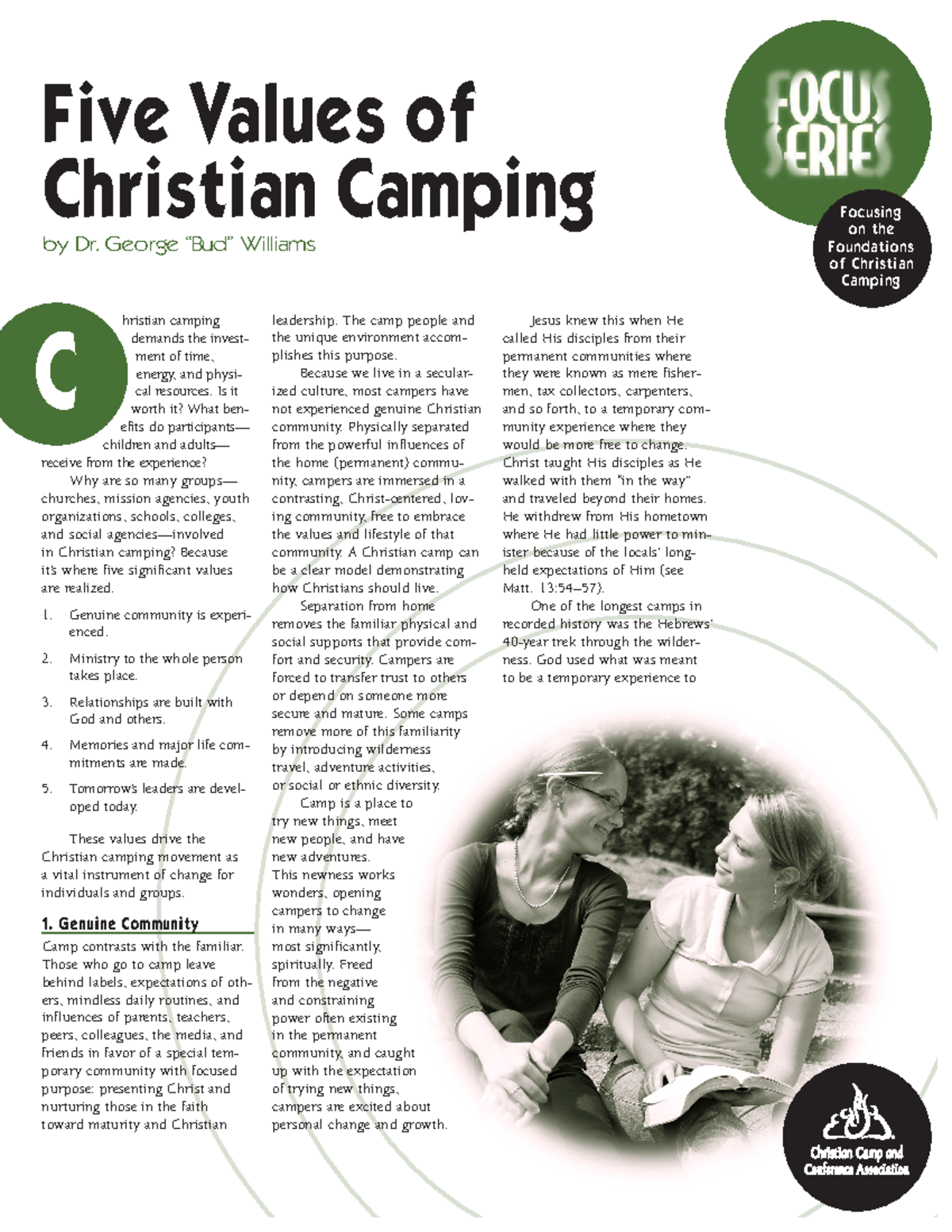 Five Values Of Christian Camping - hristian camping demands the invest ...