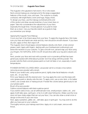 Typesof Clown Makeup - TH 2113 Fall 2022 Clown Makeup Types of Clown ...
