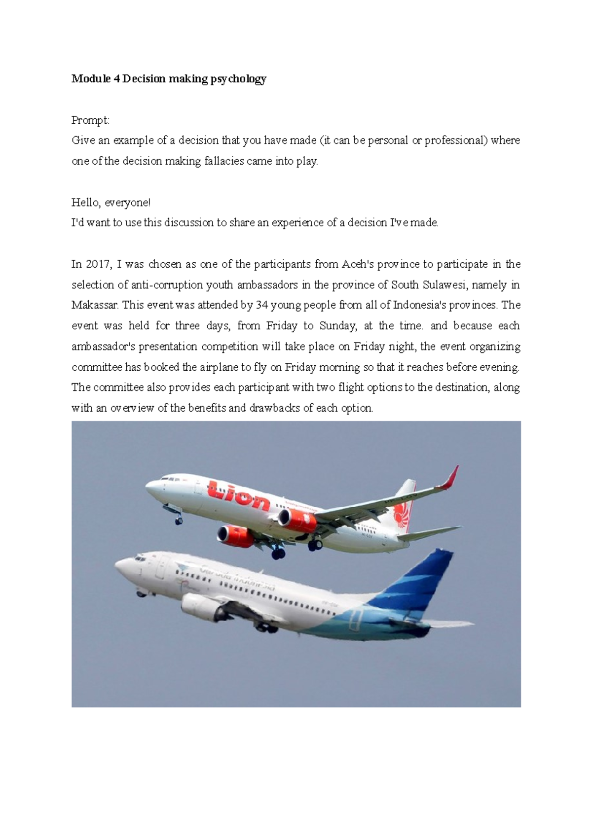 Module 4 Decision making psychology - Module 4 Decision making ...