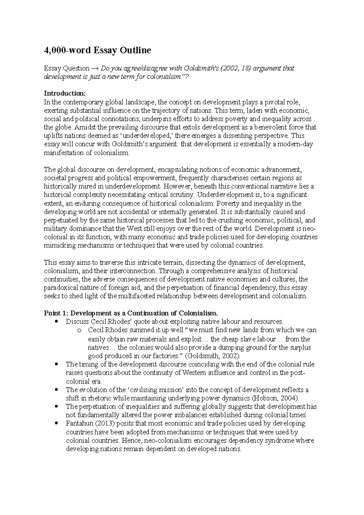 POLS2011 - Essay Outline - Ver 2 - 4,000-word Essay Outline Essay ...