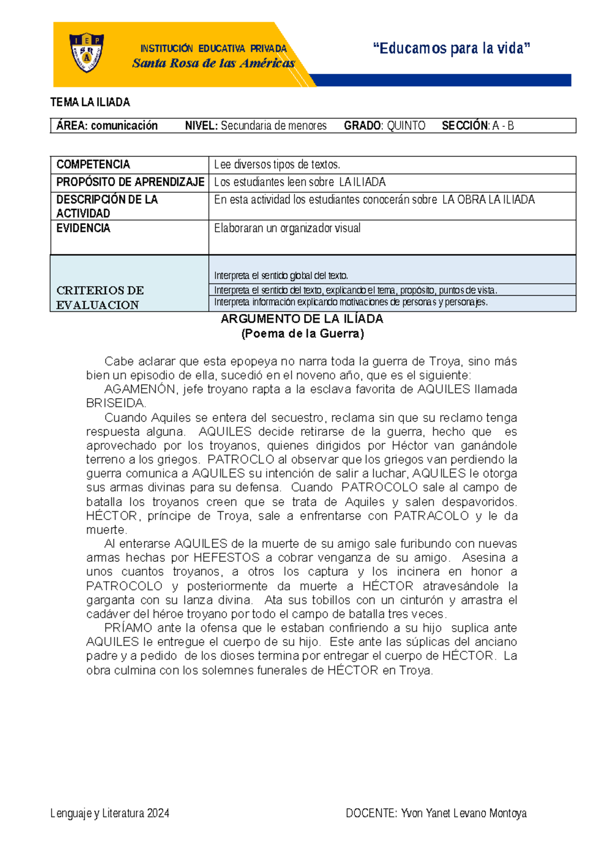Ficha 3 5TO A Y B - hsjsjs - INSTITUCIÓN EDUCATIVA PRIVADA Santa Rosa ...