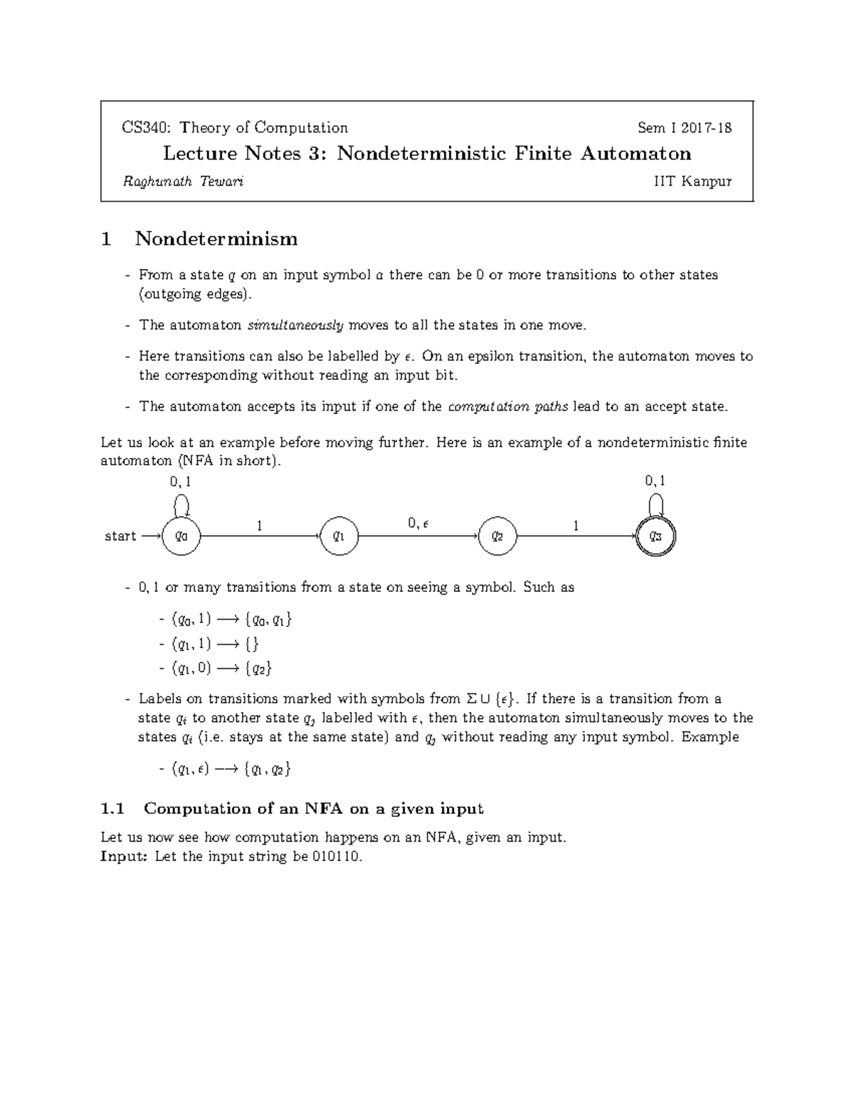 CS340 Theory of Computation 03 toc - CS340: Theory of Computation Sem I ...