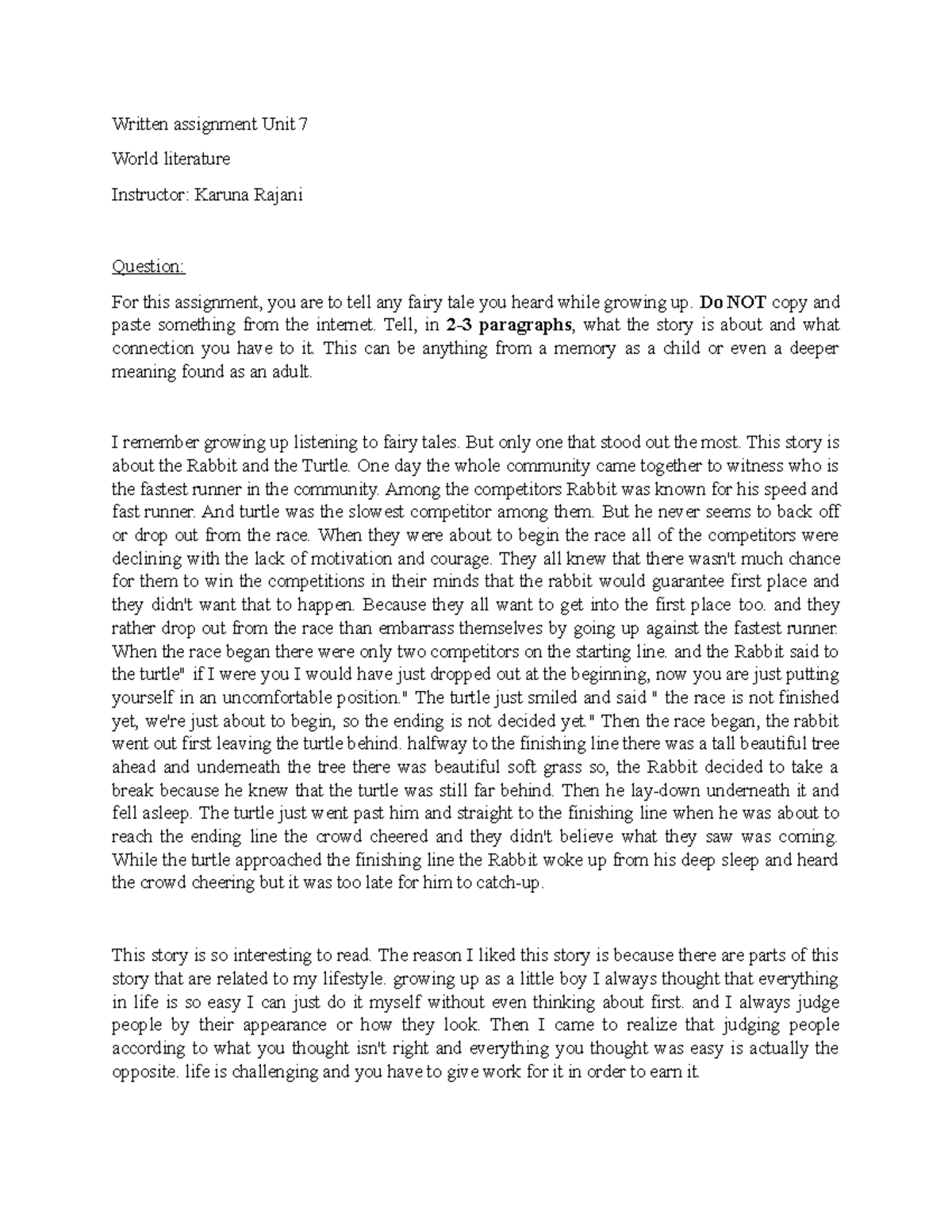 Document 81 - tutorial works - Written assignment Unit 7 World ...