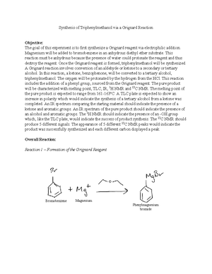 Chem 344 lab 2 - chem 344 lab experiment - I. Oxidation and ...
