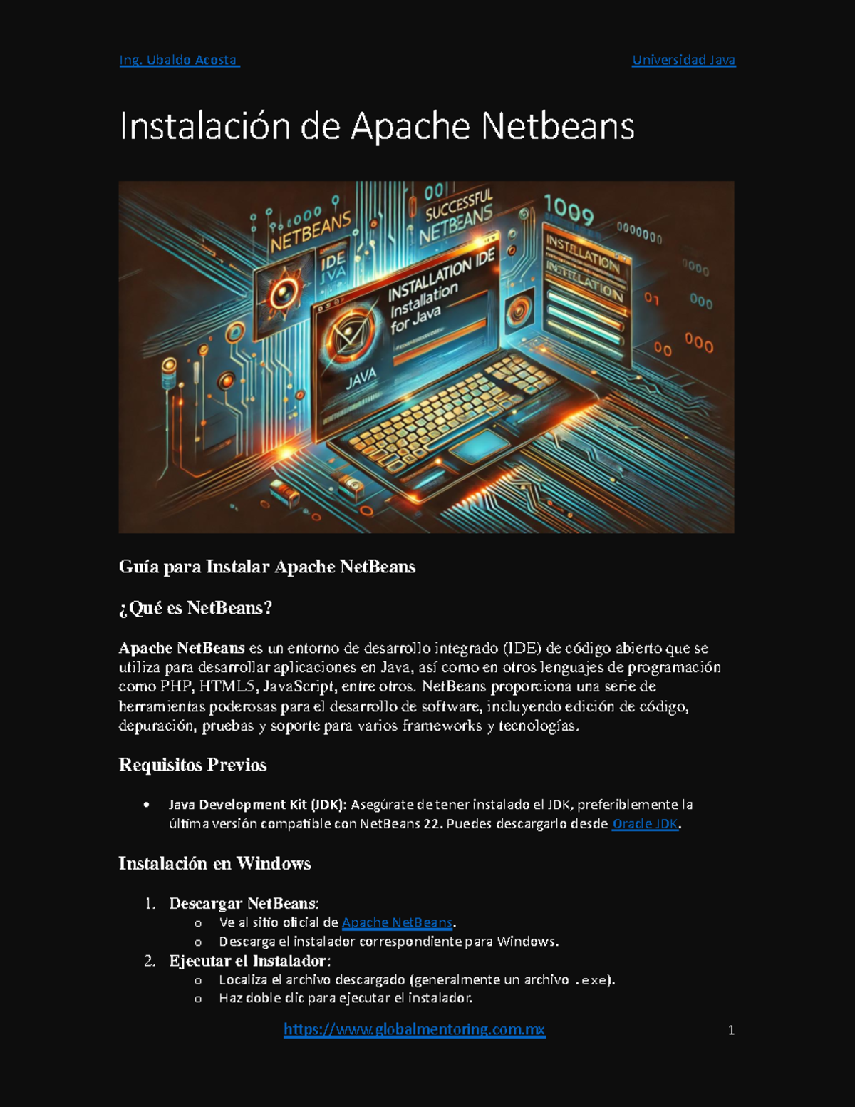 01 10 00 Instalacion Apache Netbeans UJ - Instalación de Apache ...