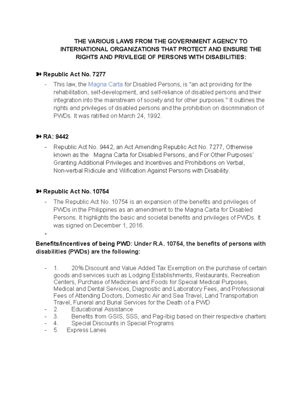 Other LAWS FOR PWD'S - learn to be a genius - THE VARIOUS LAWS FROM THE ...