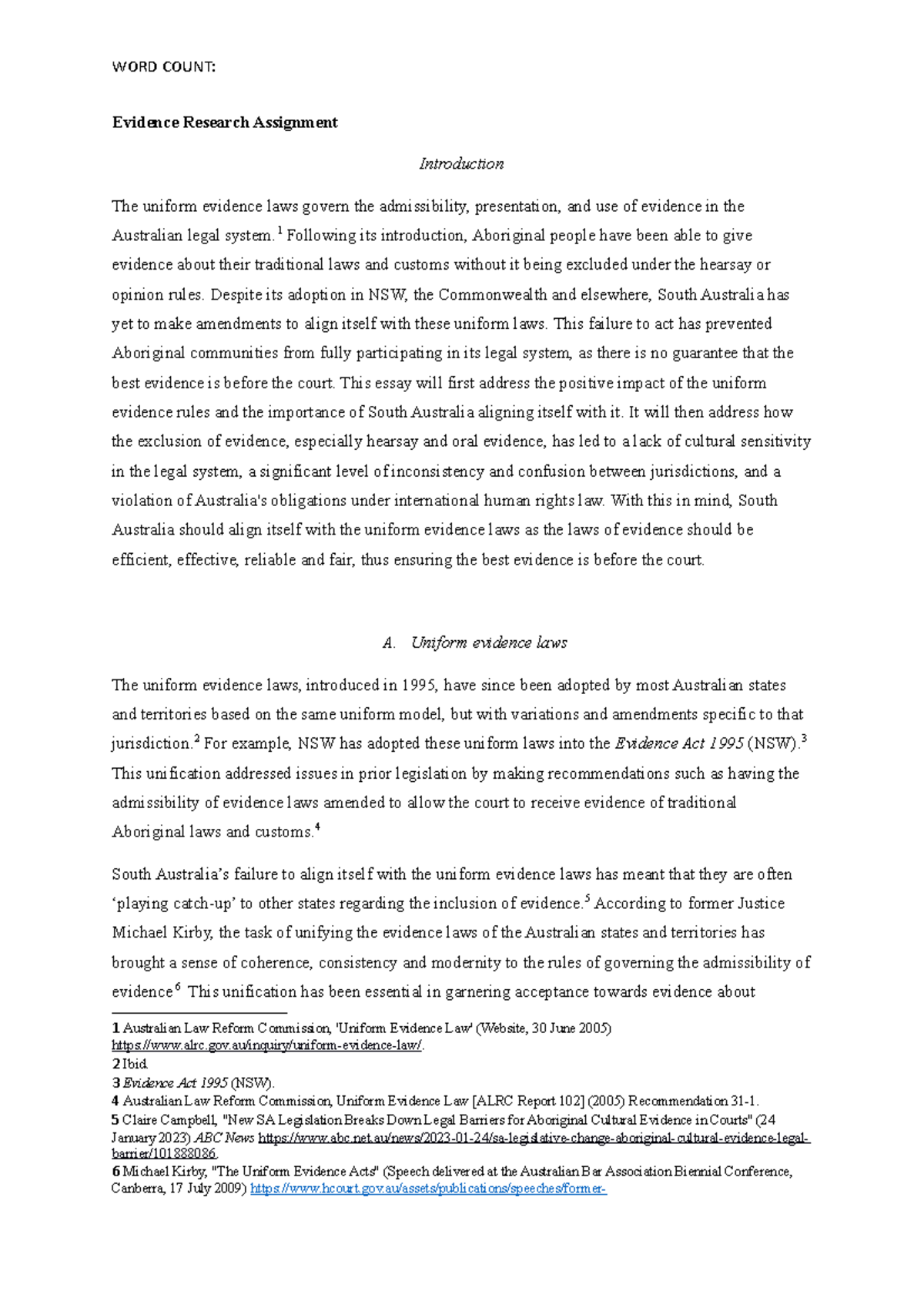 Evidence A3. Research Assignment - Evidence Research Assignment ...