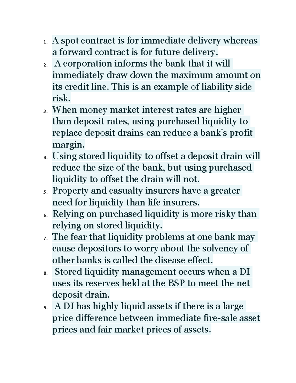 Finmar EXAM - This is a lecture note - A spot contract is for immediate ...