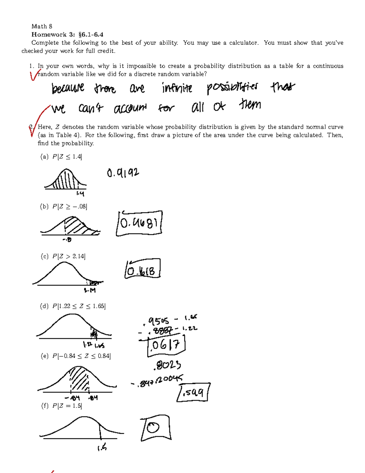 Hw3 - Grice homework week 3 - Math 8 Homework 3: 6-6. Complete the ...