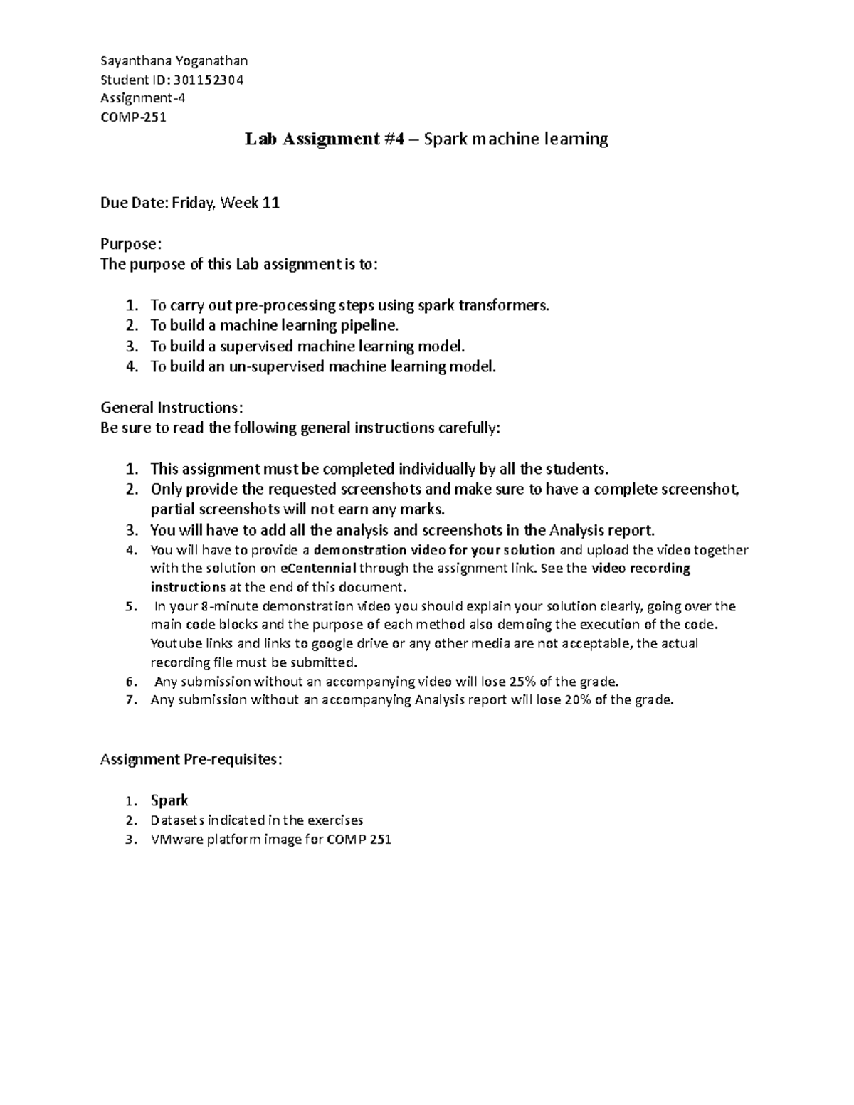 Sayanthana Yoganathan COM251 Assignment 4 - Student ID: 301152304 Assignment- COMP- Lab ...
