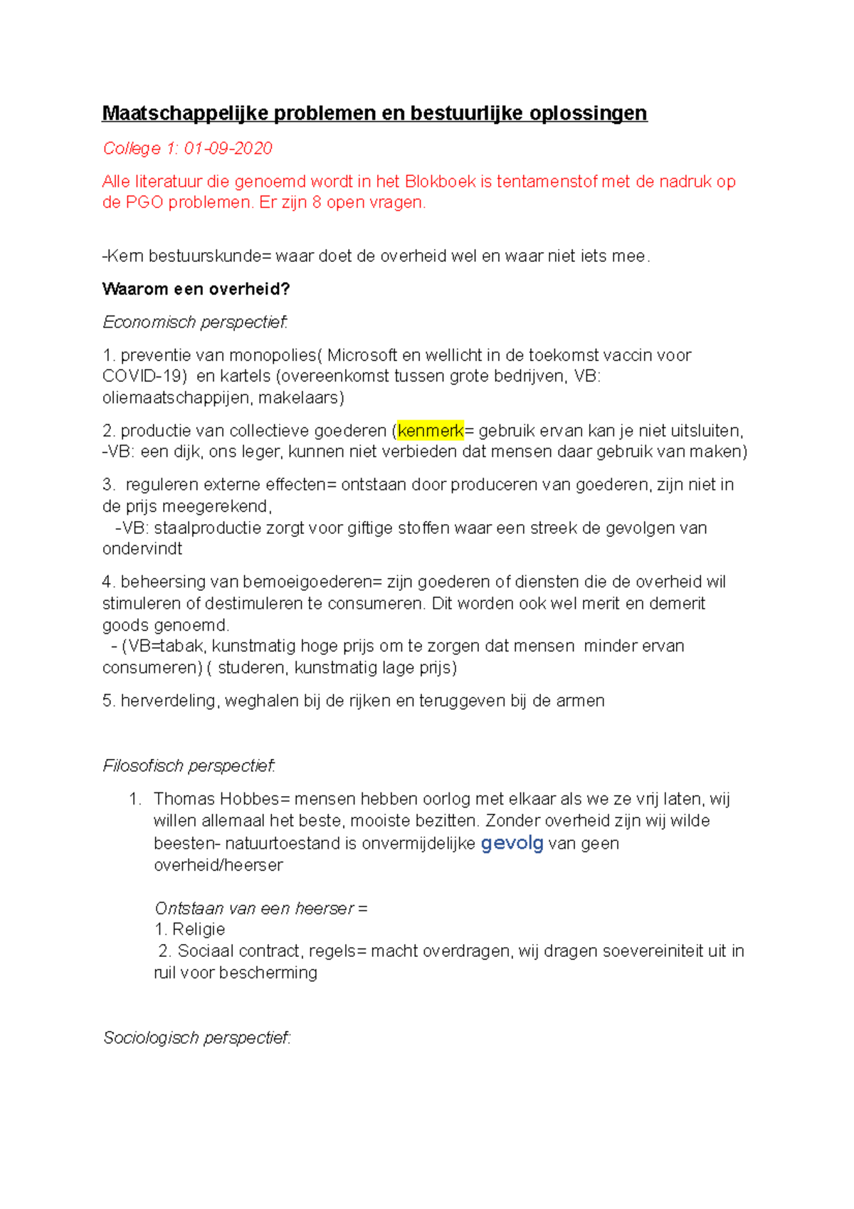 Maatschappelijke Problemen En Bestuurlijke Oplossingen Lectures 2
