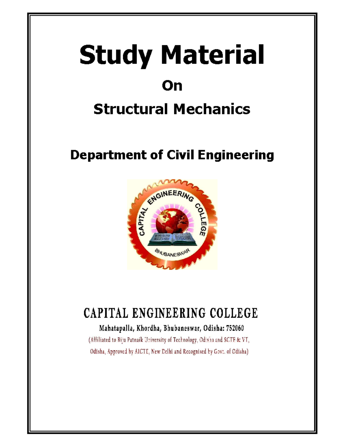 Structural Mechanics - B.ARCH - Study Material On Structural Mechanics ...