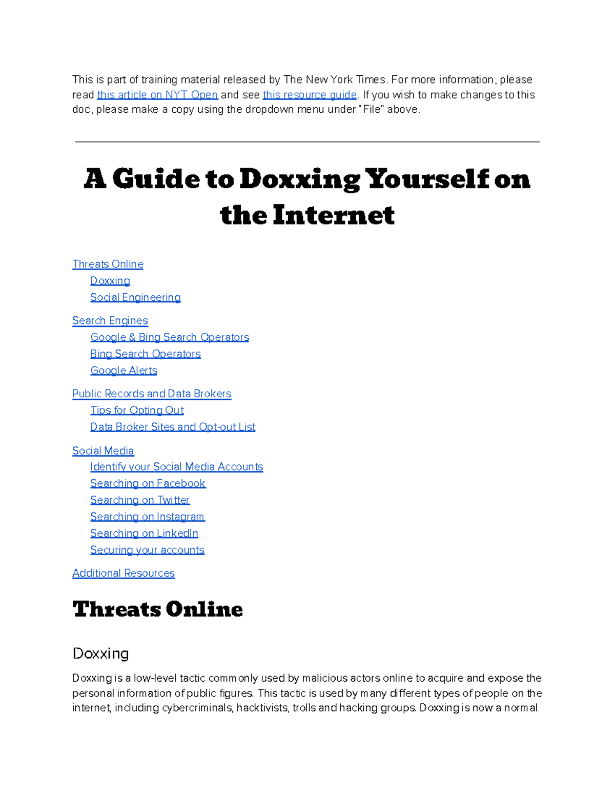 A Guide to Doxxing - Google Docs - This is part of training material ...