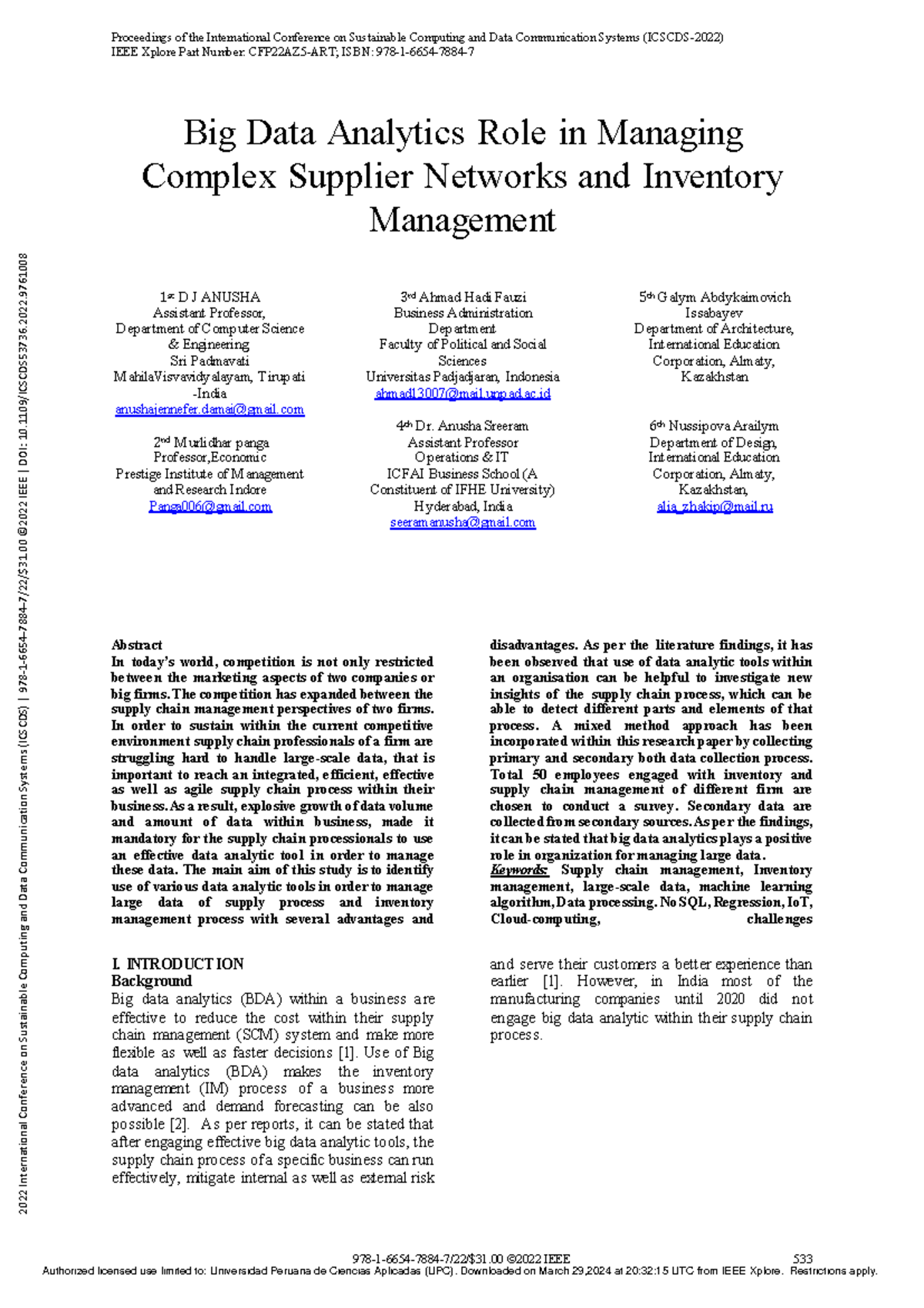 Big Data Analytics Role in Managing Complex Supplier Networks and ...
