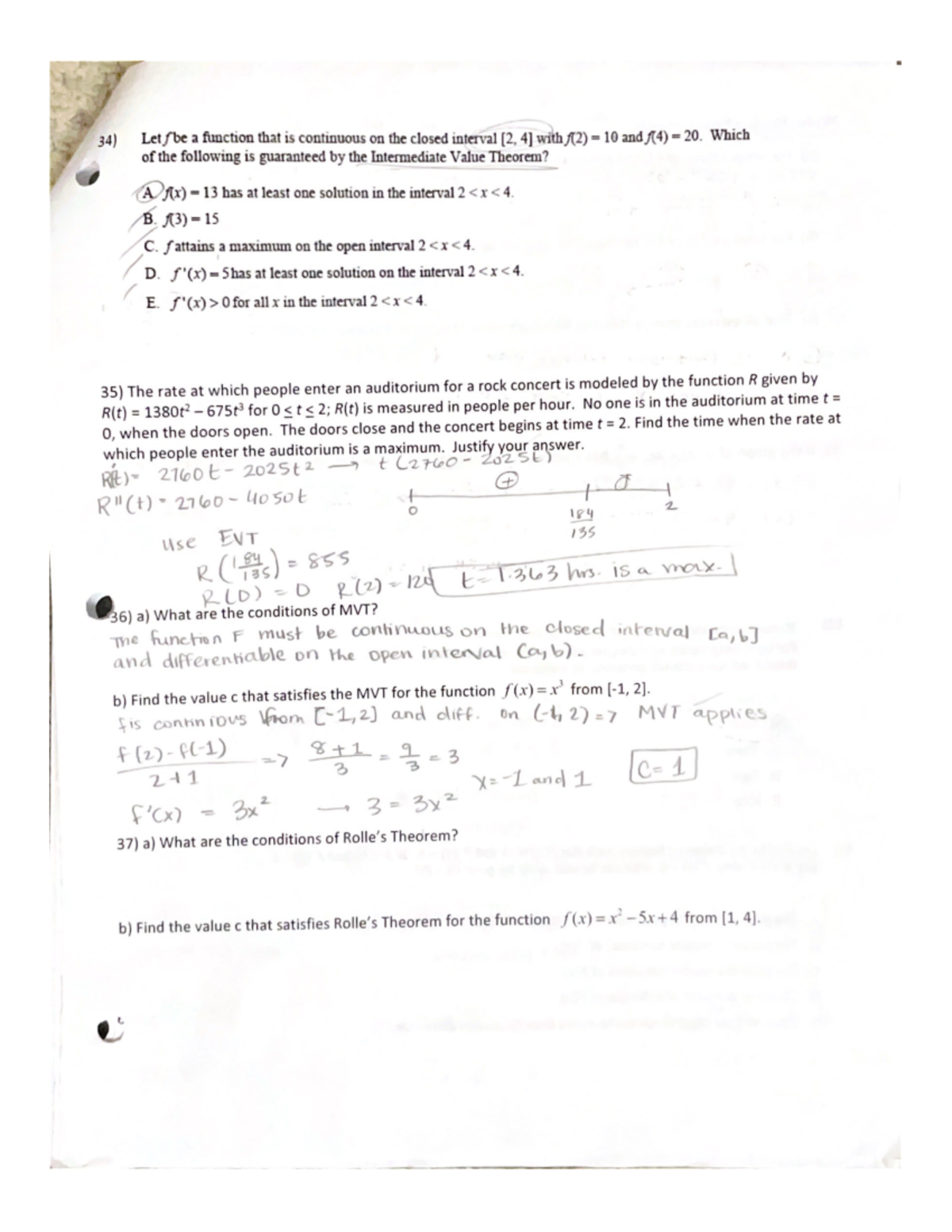 Calculus Final Review Part 4 - MA 1713 - Studocu