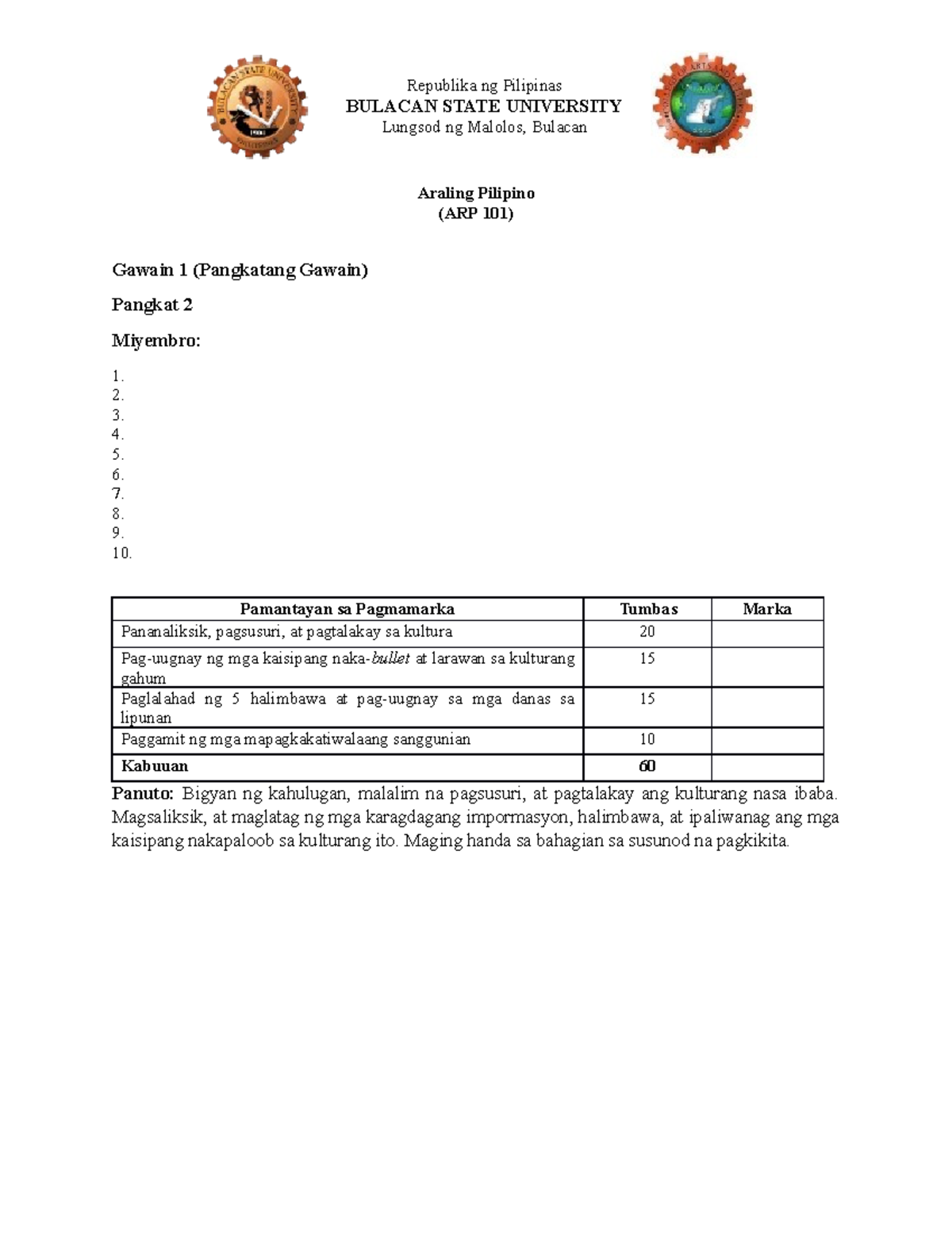Pangkat-2 - arp kulturang represyon at pasismo - Araling Pilipino (ARP ...