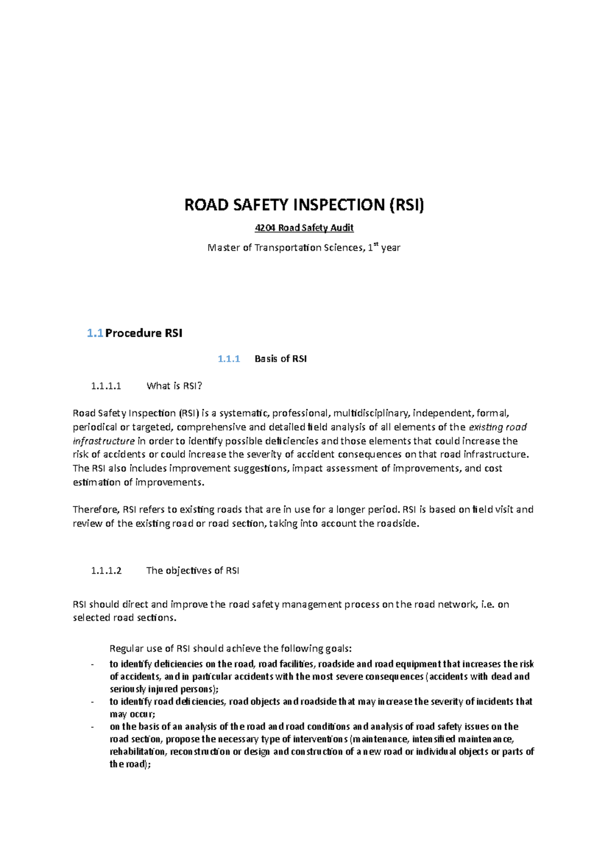 Road Safety Inspection RSI ROAD SAFETY INSPECTION RSI 4204 Road road-safety-inspection-rsi-road-safety-inspection-rsi-4204-road