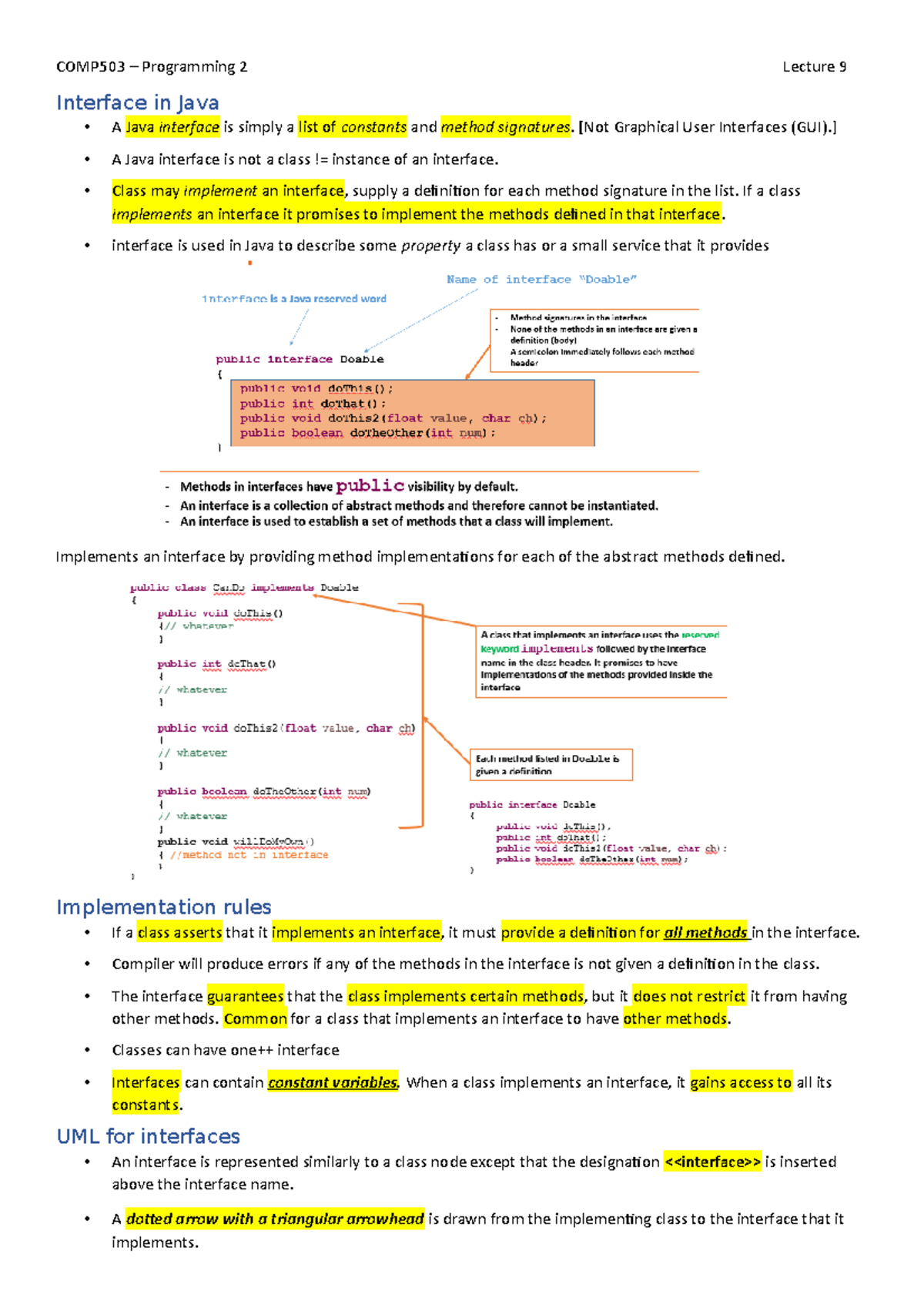 Programming Two Lecture Nine - COMP503 – Programming 2 Lecture 9 ...
