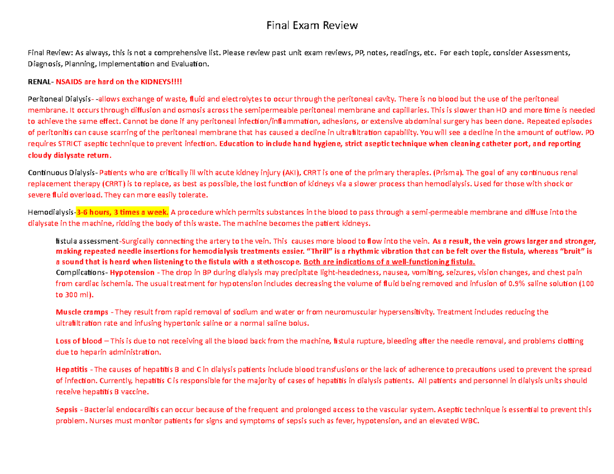 Final review 2021 - Final Review: As always, this is not a ...