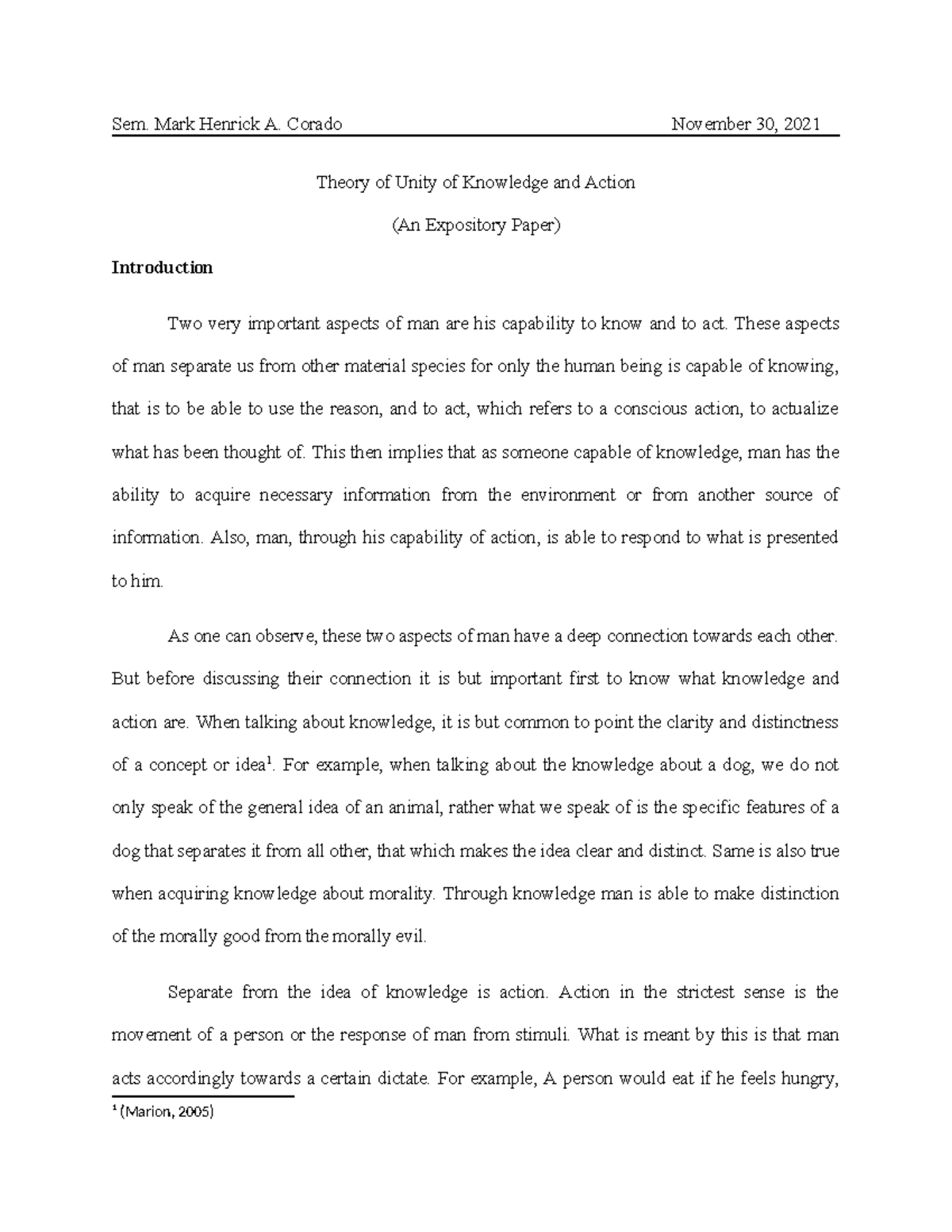 Wang Yang-ming Unity of Knowledge and Action - Sem. Mark Henrick A ...