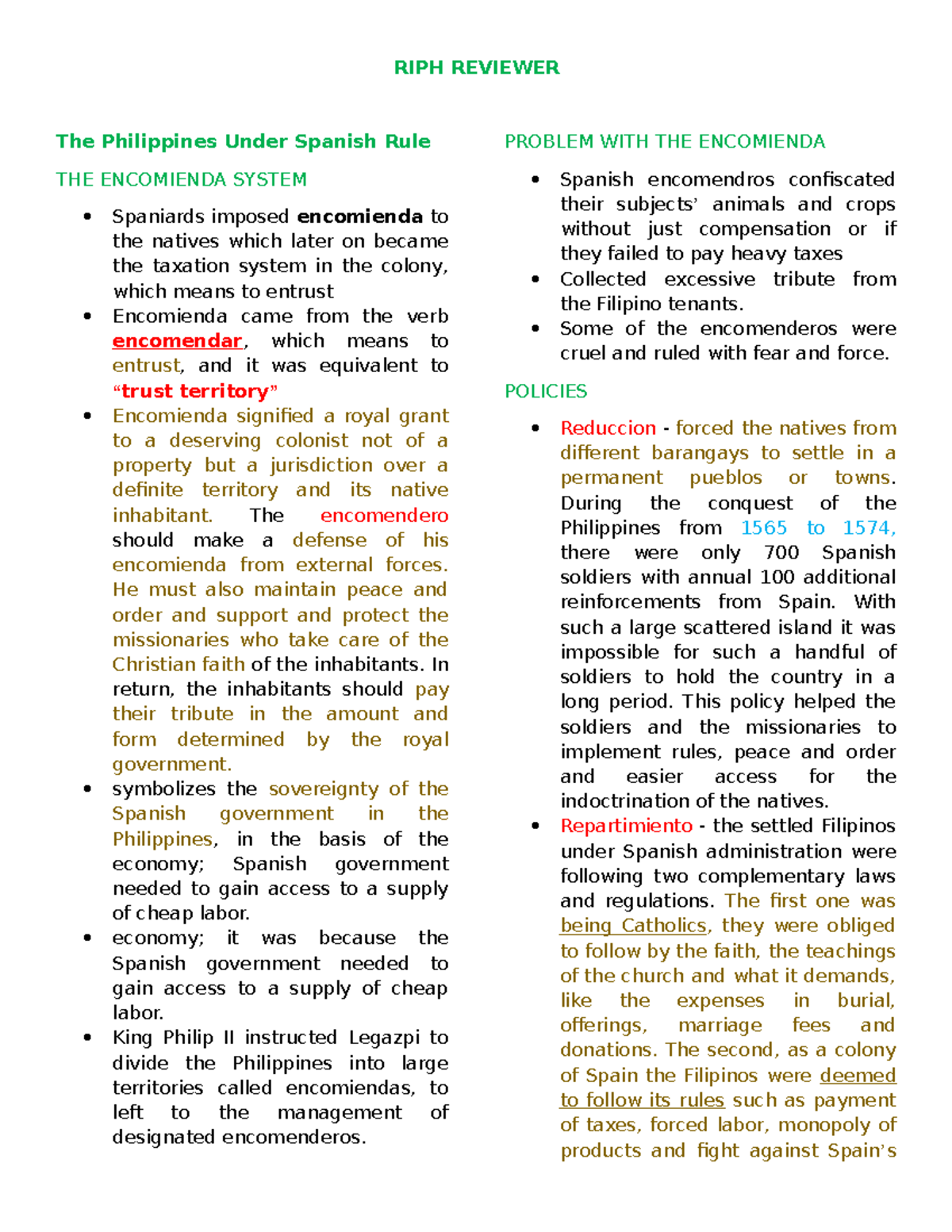 RIPH Reviewer - History Philippines - RIPH REVIEWER The Philippines ...