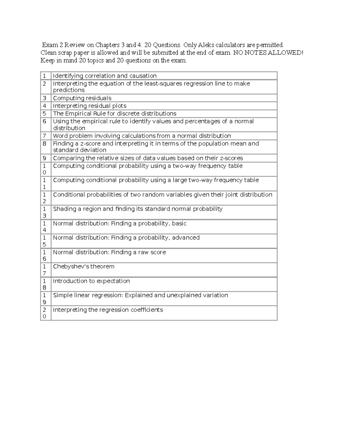 Exam 2 Review on Chapters 3 and 4 - Exam 2 Review on Chapters 3 and 4 ...