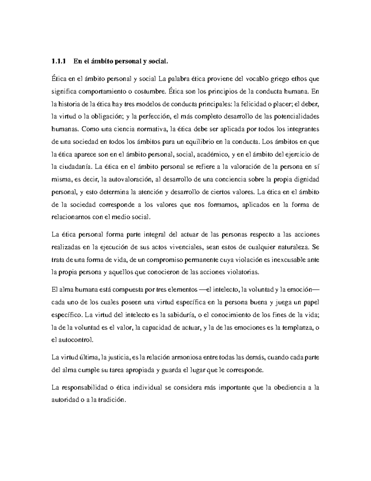 Eticaa - ambito personal y social - 1.1 En el ámbito personal y social ...