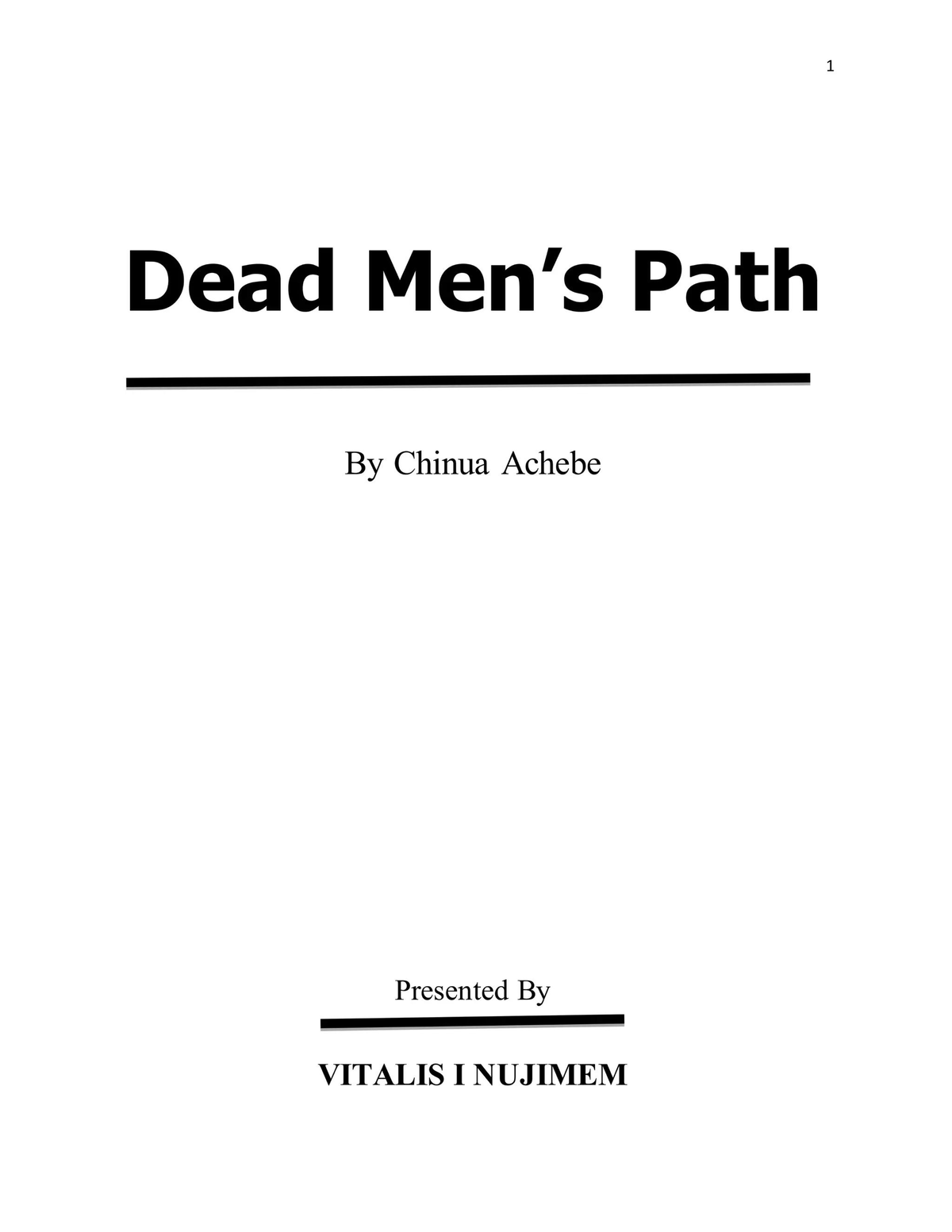 DEAD-MENS-PATH - Story of the deads men path - Social work - Studocu