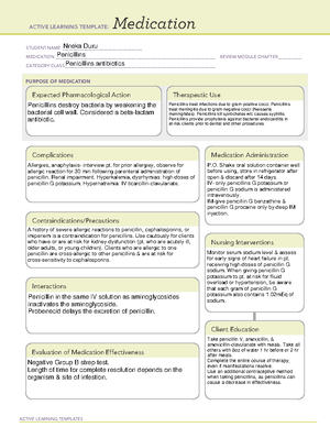 Medication Acetaminophen - ACTIVE LEARNING TEMPLATES Medication STUDENT ...