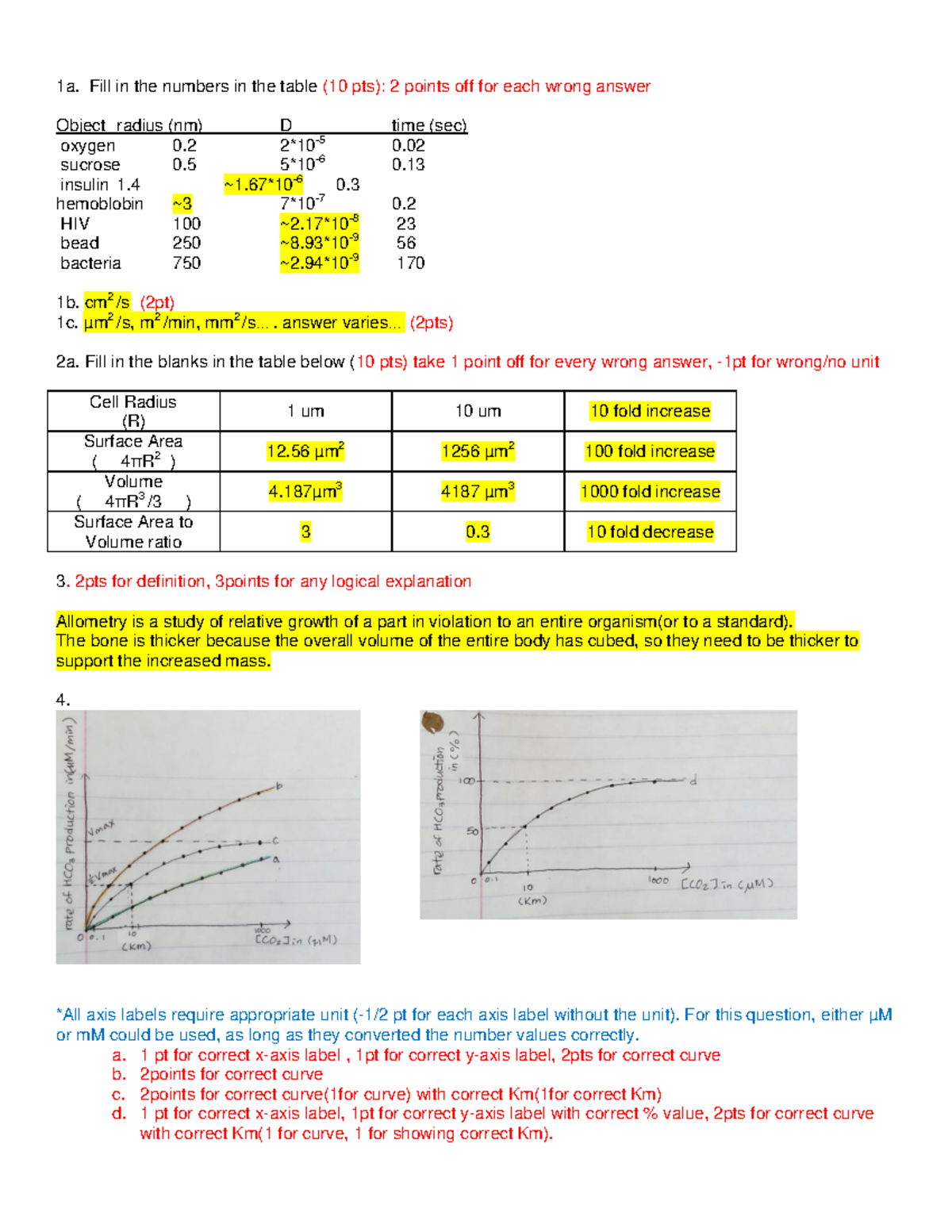 Prob Set 1 Key - BIOS 240 taught by Dr. Gonzelez-Meler: KEY to problem ...