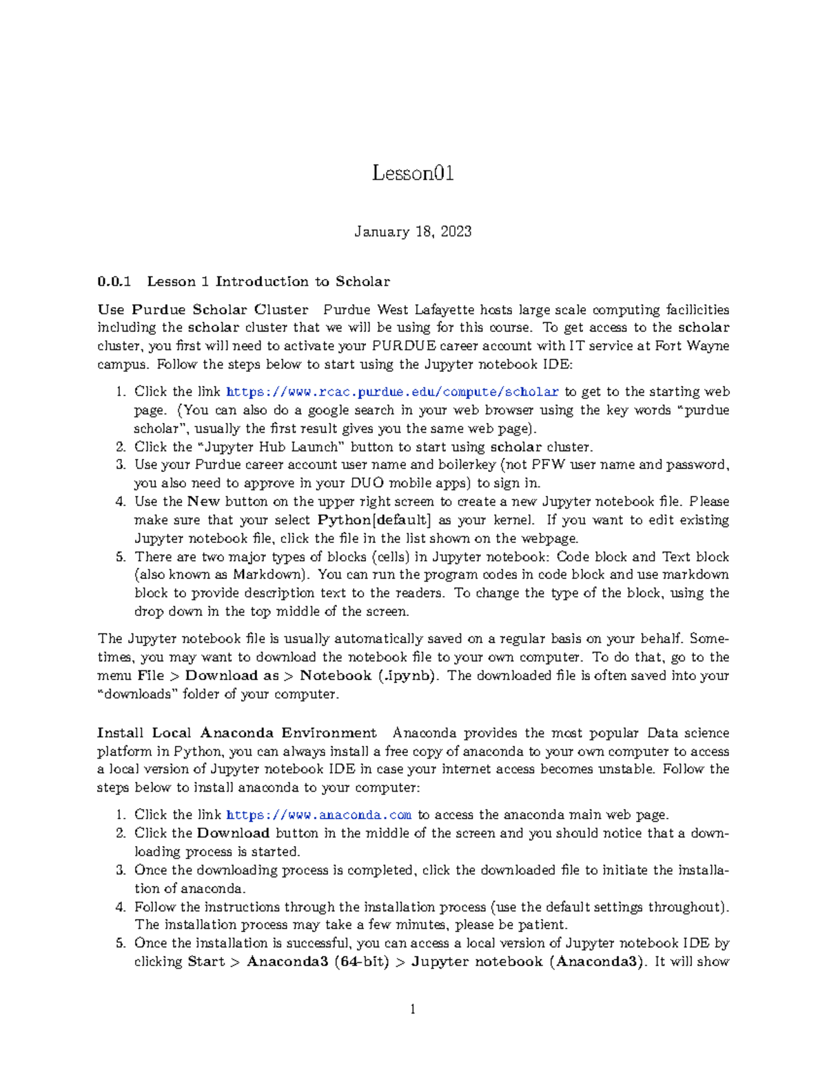 Lesson 01 - Lesson January 18, 2023 0.0 Lesson 1 Introduction to ... Lesson 01 - Lesson January 18, 2023 0.0 Lesson 1 Introduction to ...