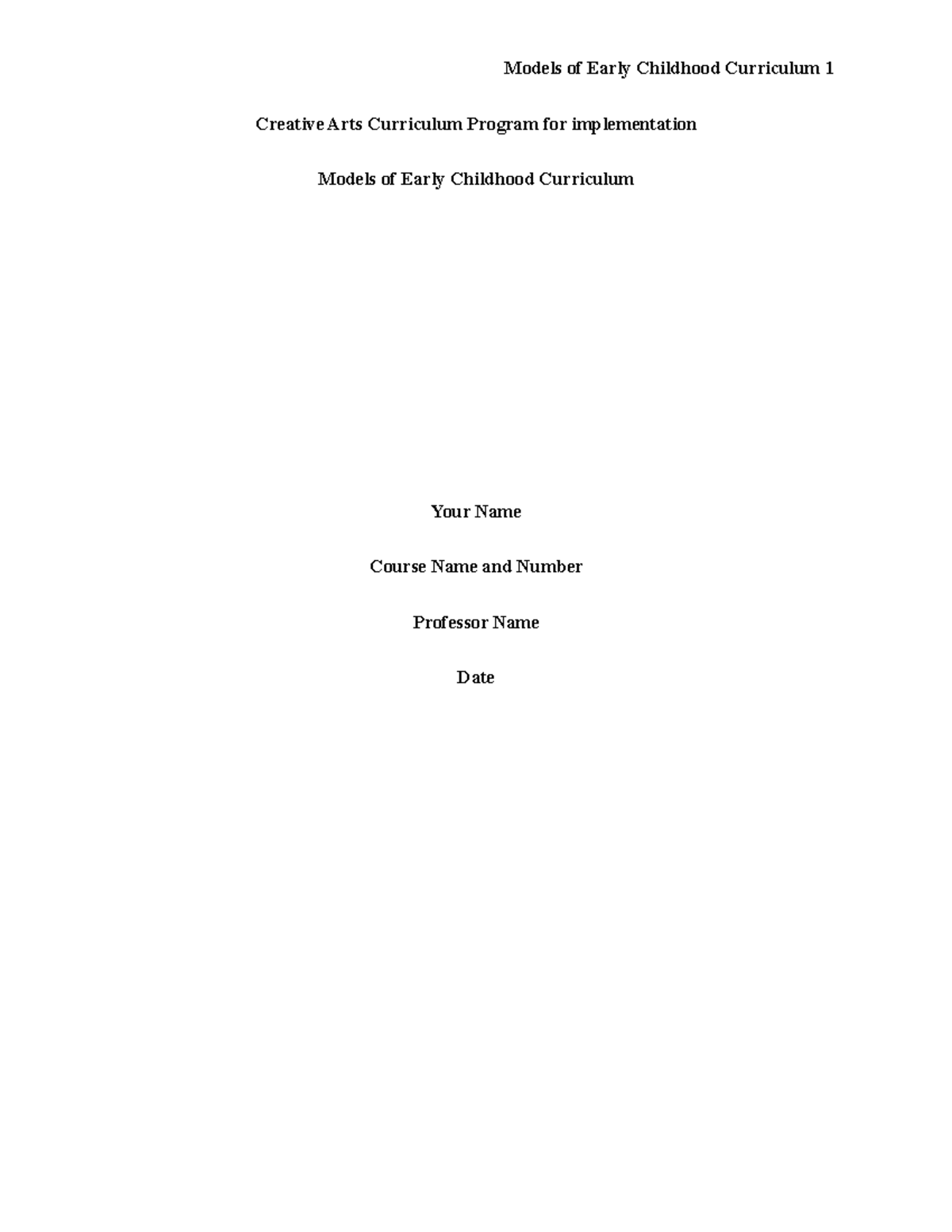 Creative Arts Curriculum Program for implementation.edited 1 - Creative ...