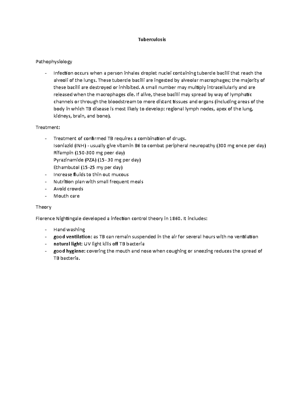 Tuberculosis copy - in class - Tuberculosis Pathophysiology Infection ...