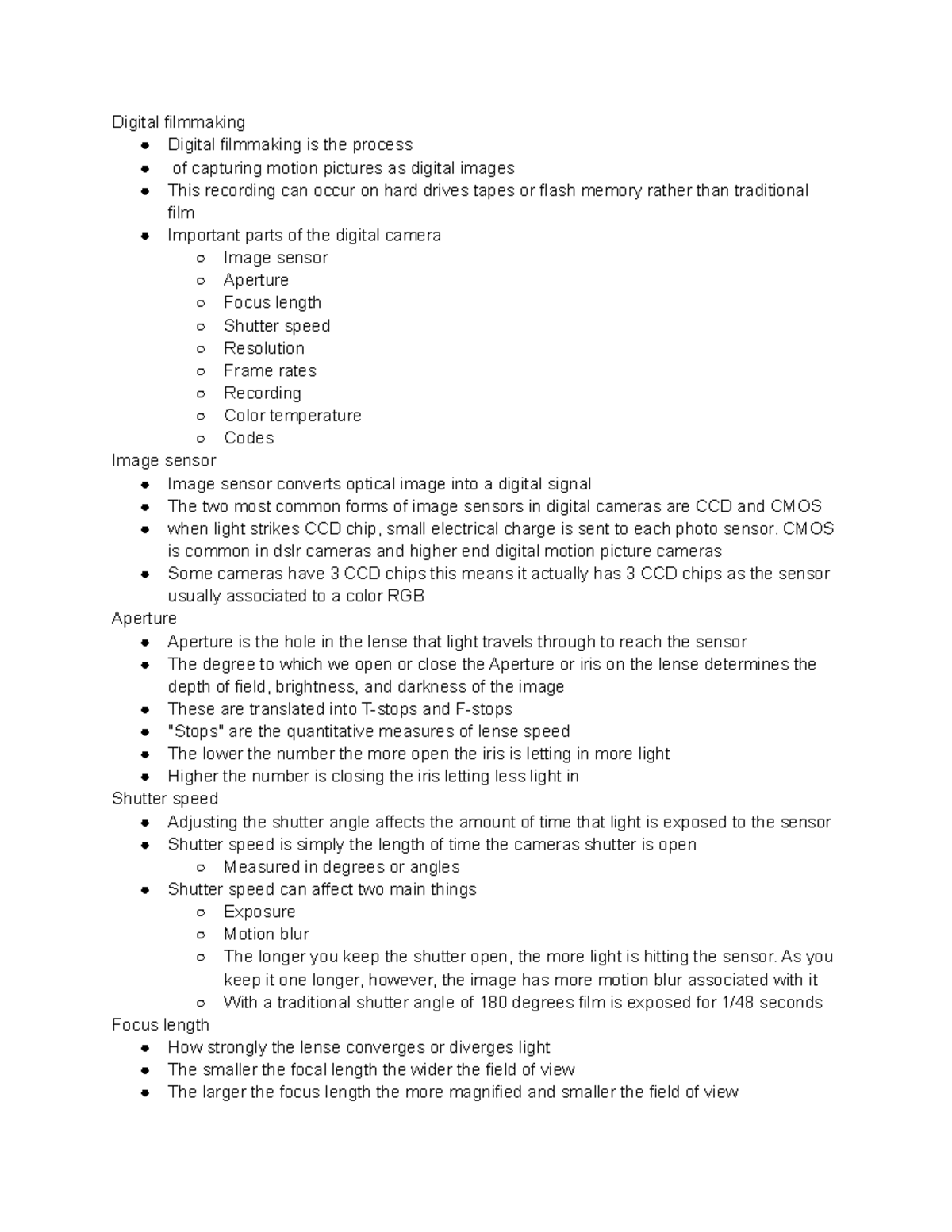 Understanding the Camera - Digital filmmaking Digital filmmaking is the ...