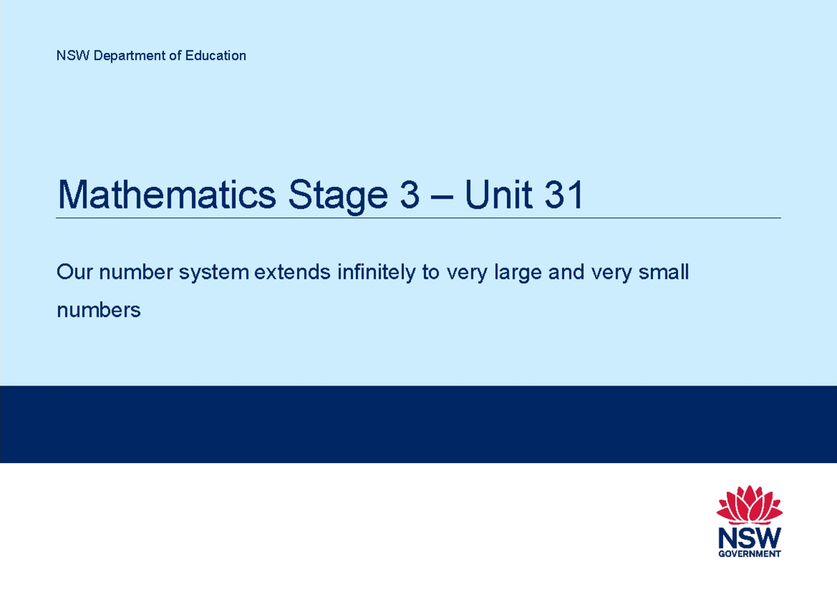 Mathematics s3 year b unit 31 - NSW Department of Education Mathematics ...
