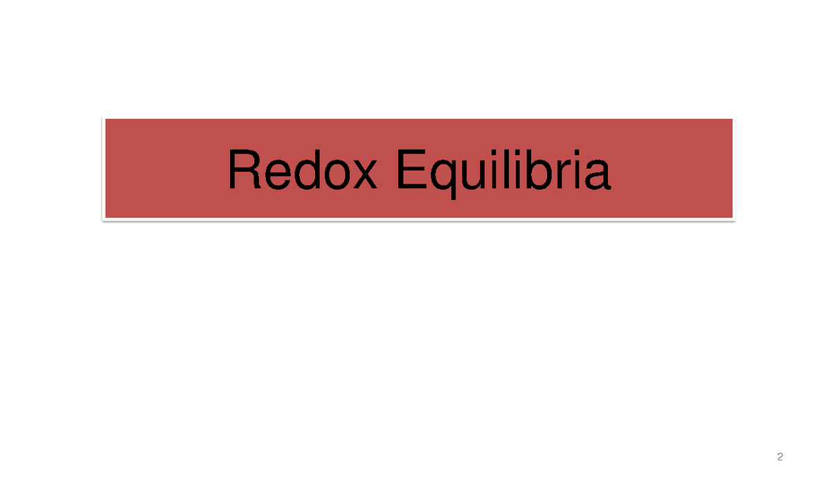 Redox Equilibria and Titration - Redox Equilibria Definitions ...