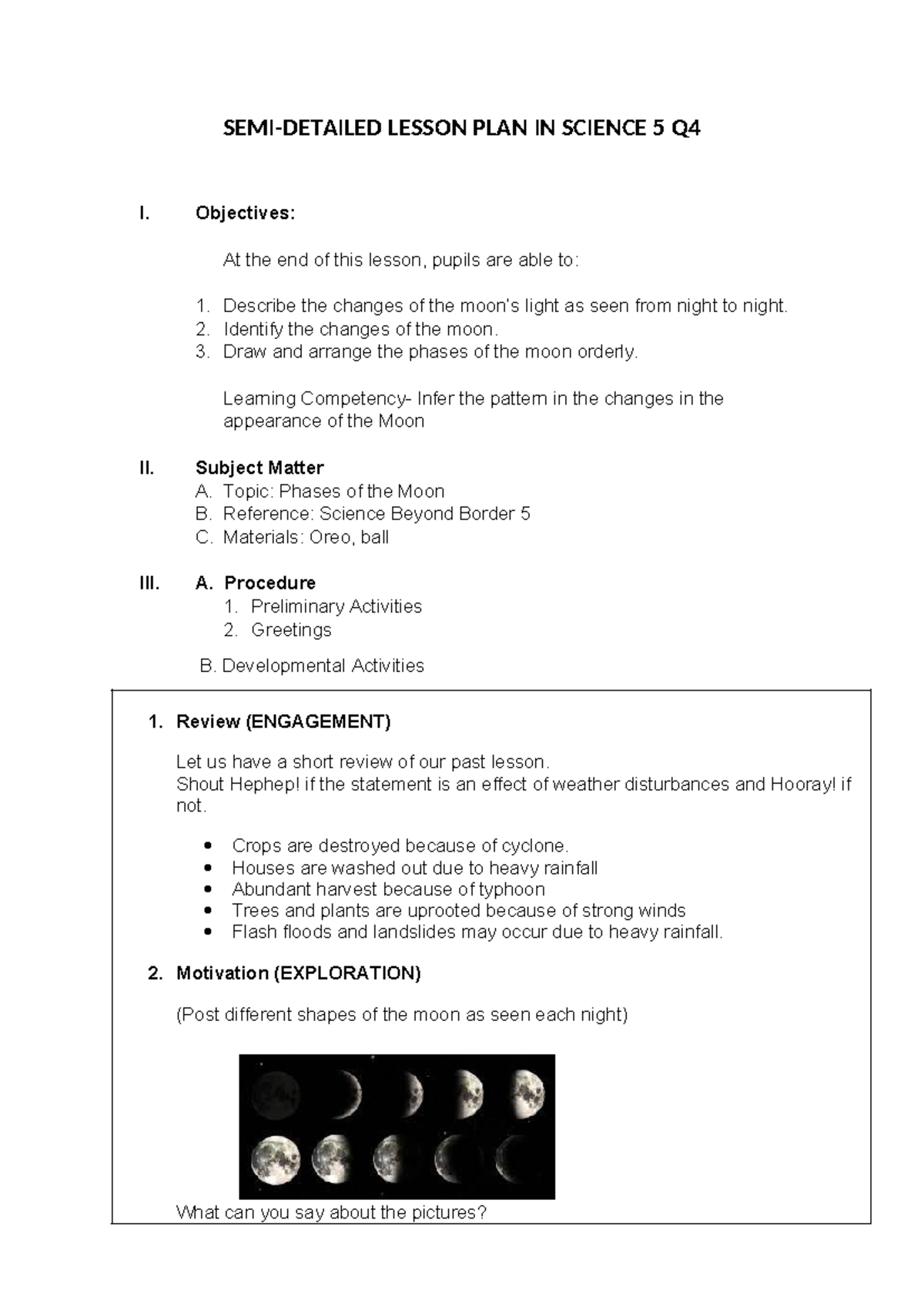 Q4 Paciol Science CO - SEMI-DETAILED LESSON PLAN IN SCIENCE 5 Q I ...